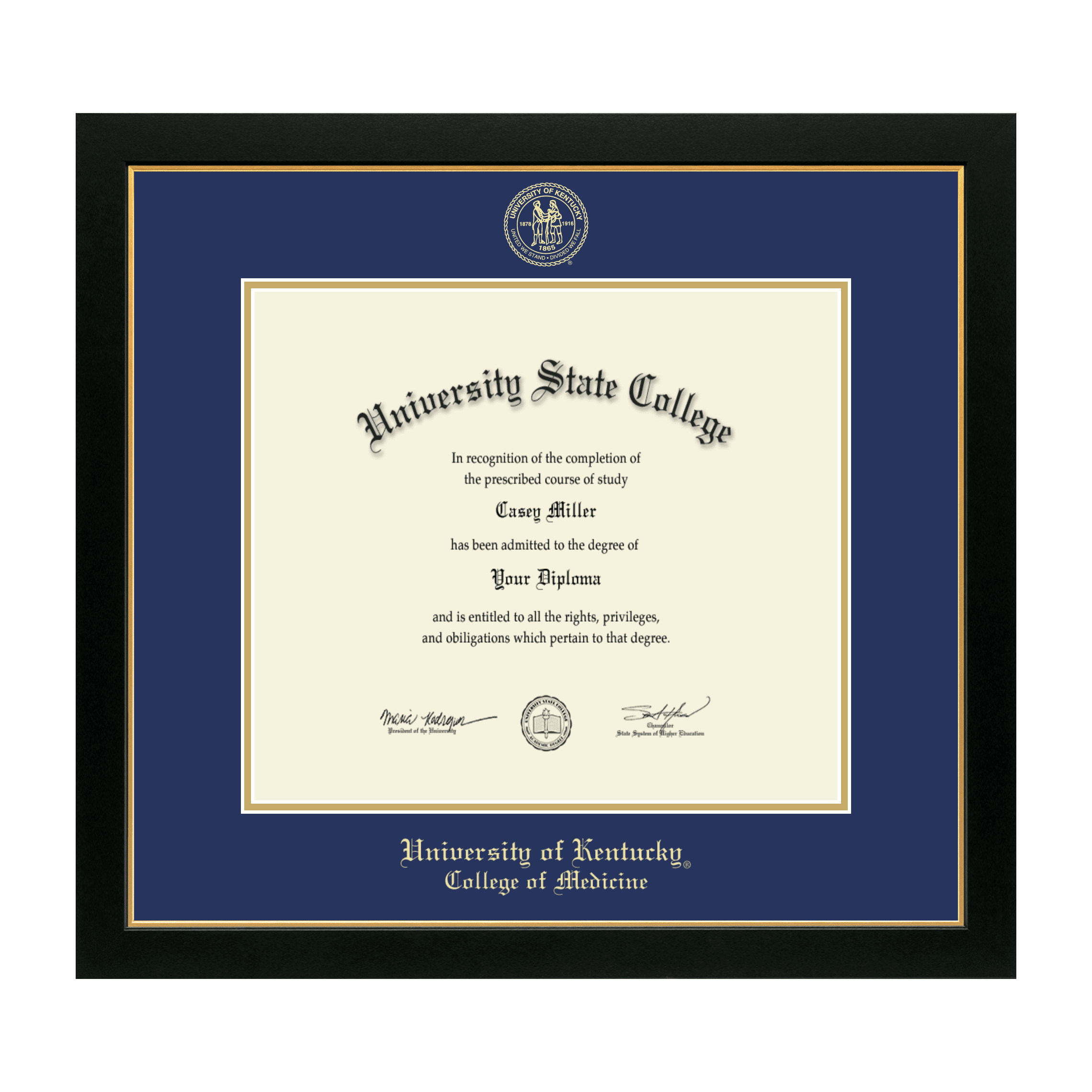 Framerly - University of Kentucky 16w x 14h Diploma Frame - Fits a phd ...