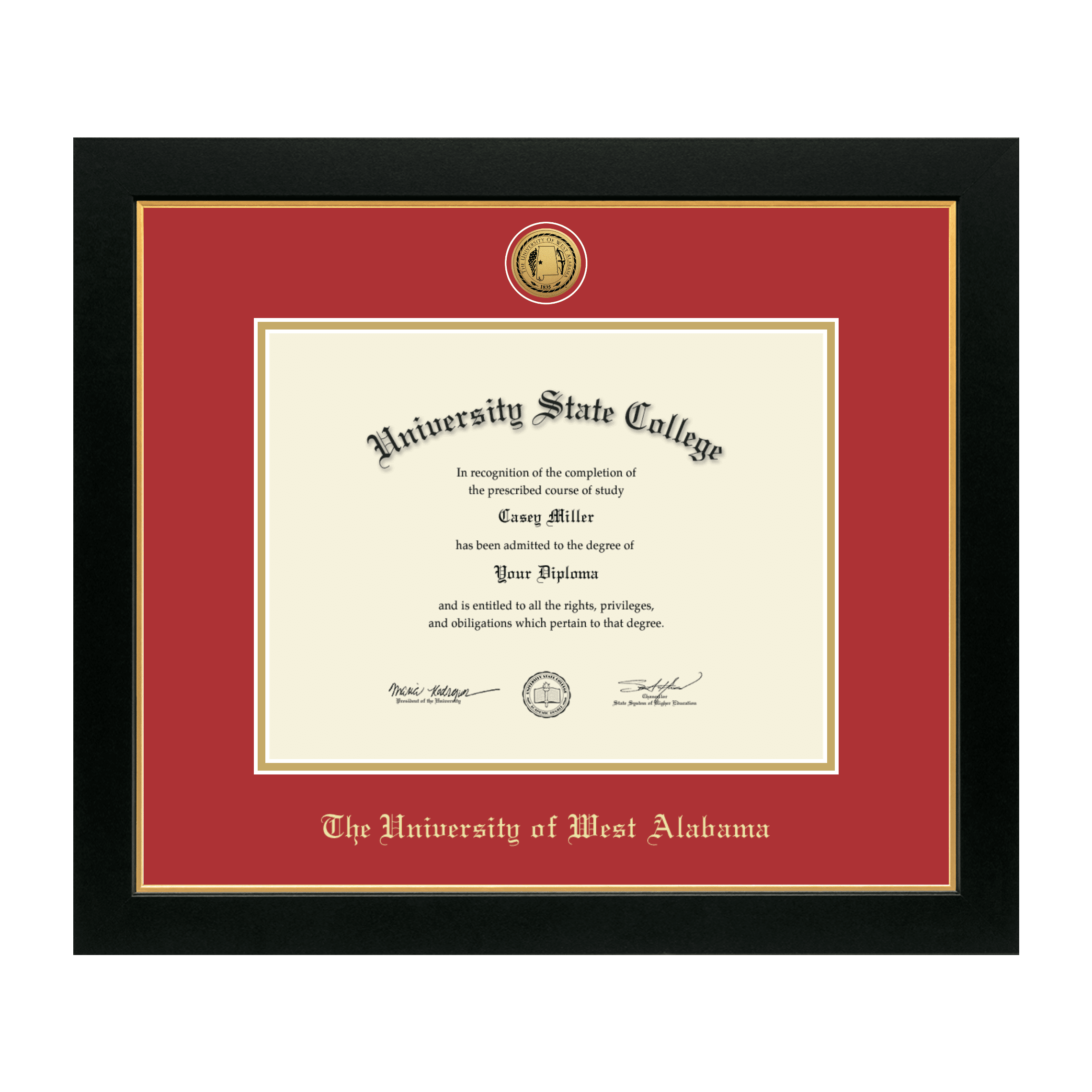 Framerly - UWA Diploma Frame with Red and Gold Mat - Walmart.com