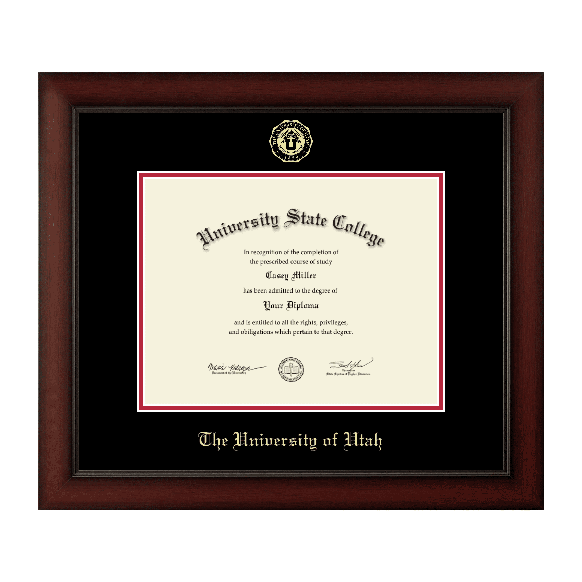 Framerly - Utah Diploma Frame with Black and Red Mat - Walmart.com