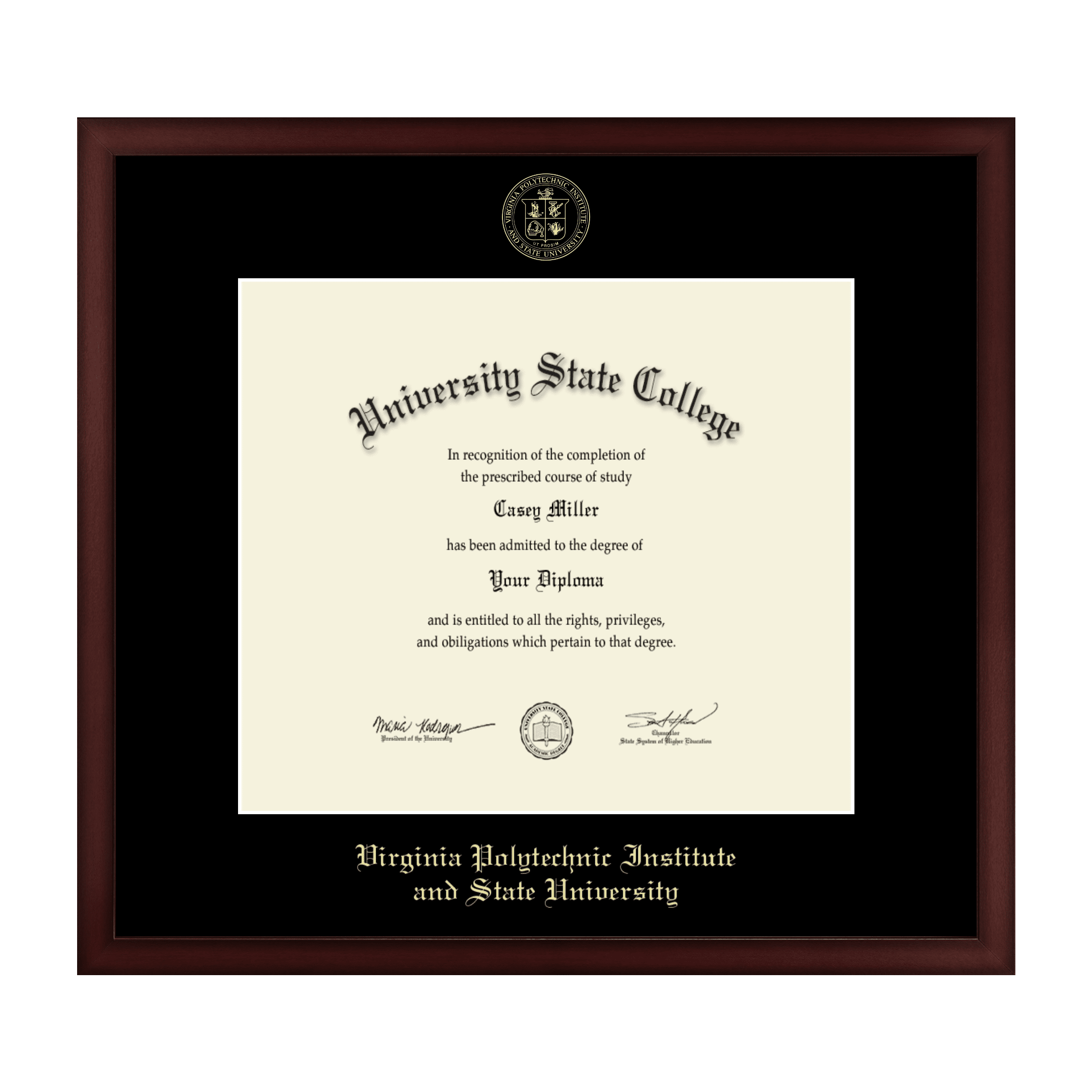 Framerly - VA Tech Diploma Frame with Black Mat - Walmart.com