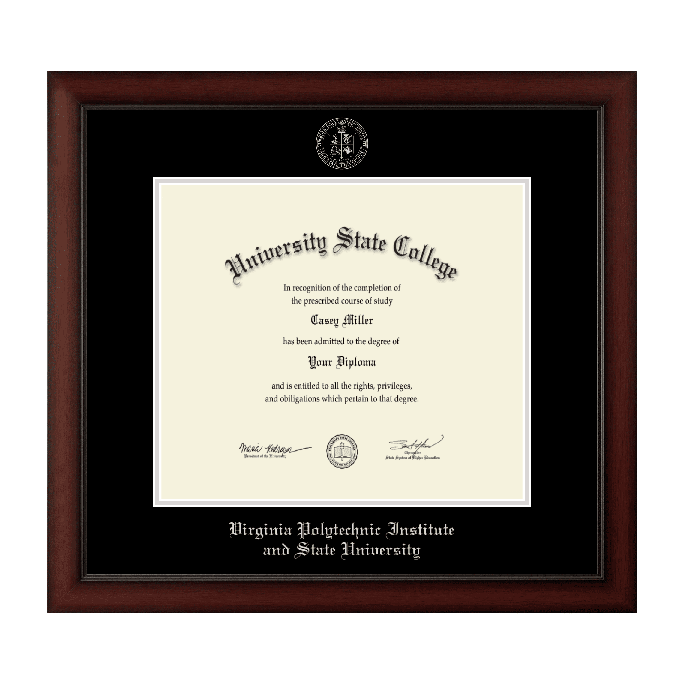 Framerly - VA Tech Diploma Frame with Black and Silver Mat - Walmart.com