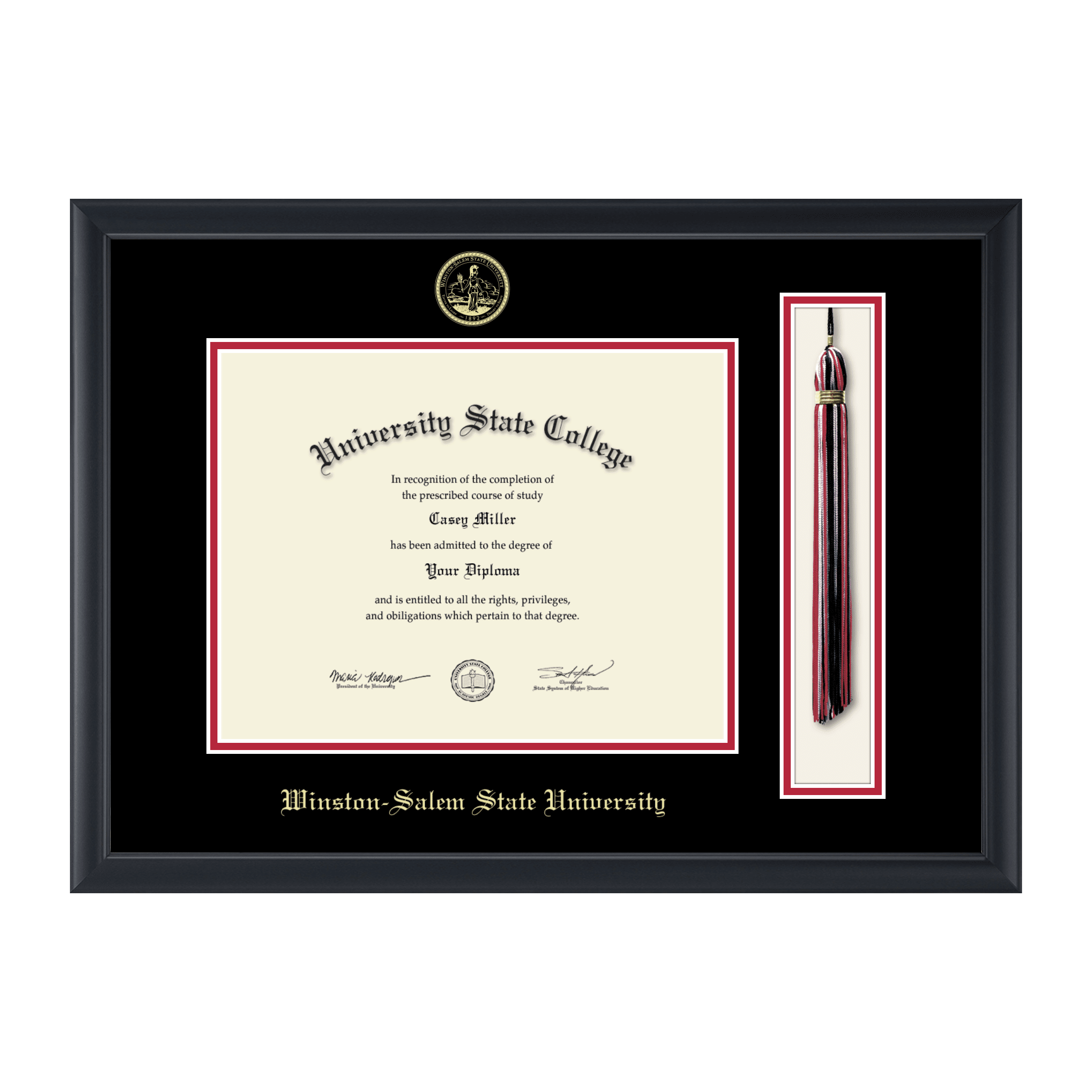 Framerly - WSSU Tassel Diploma Frame with Black and Red Mat - Walmart.com