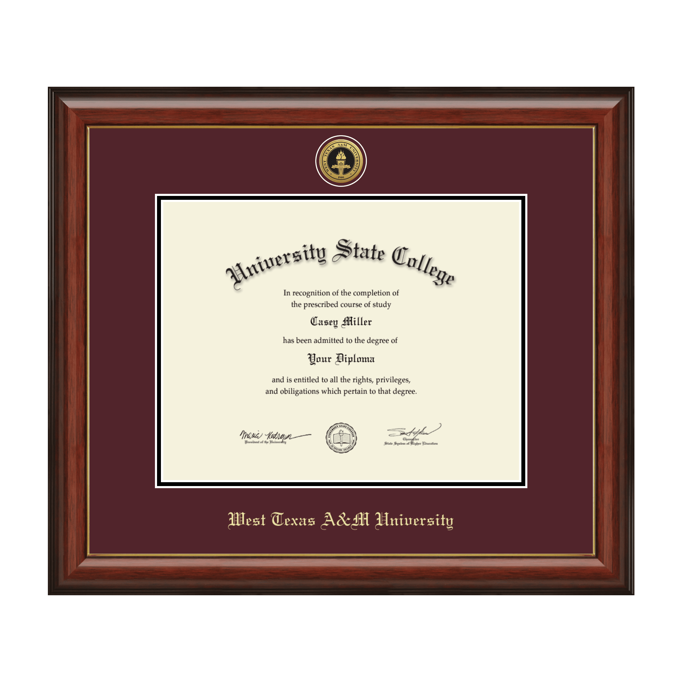 Framerly - WTAMU Diploma Frame with Maroon and Black Mat - Walmart.com