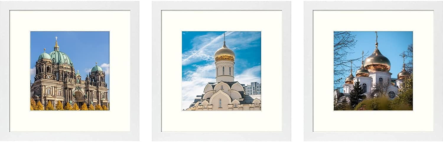 Frametory, 12x12 Picture Frame with 8x8 Mat, Gallery Photo Frame Glass ...