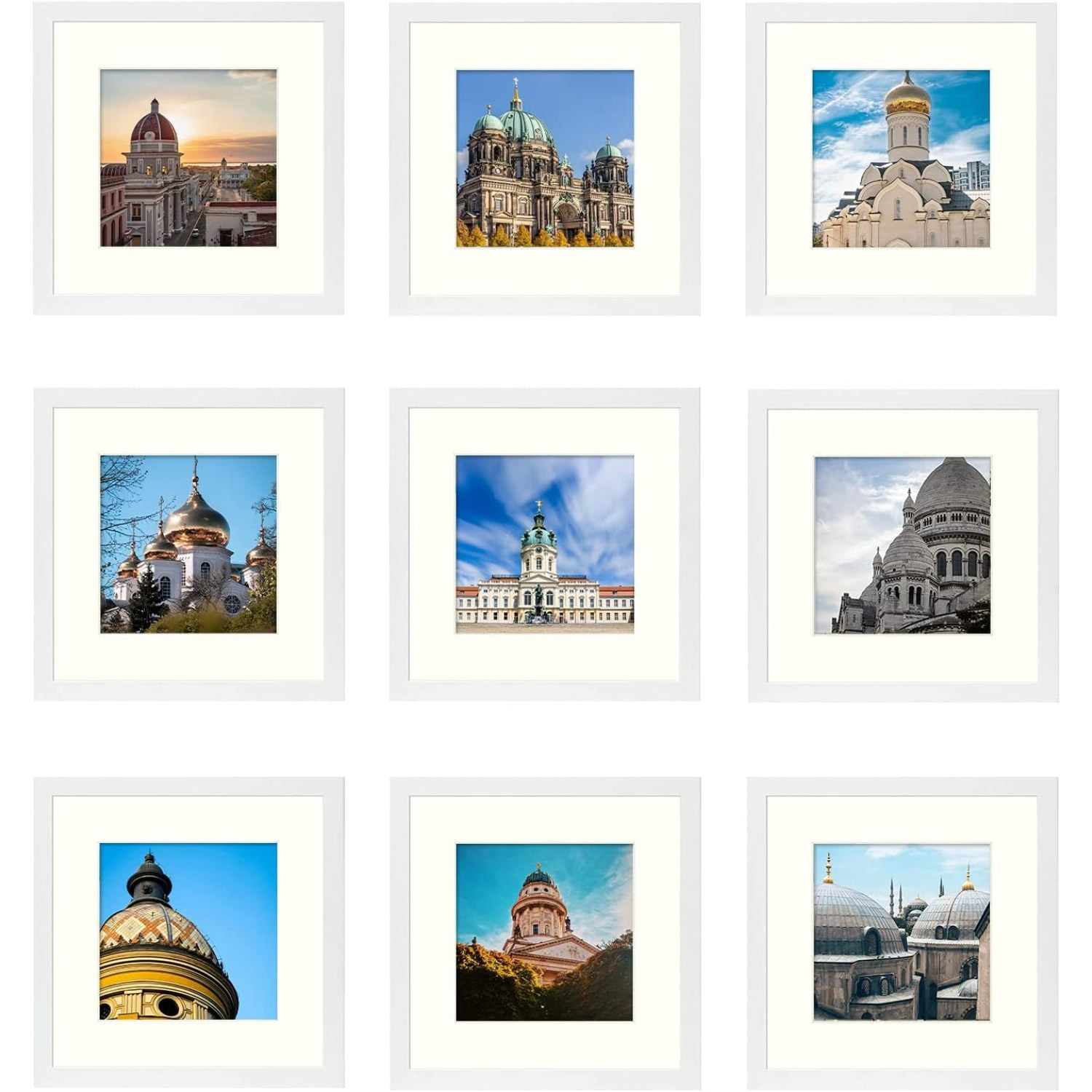 Frametory, 12x12 Picture Frame with 8x8 Mat, Gallery Photo Frame Glass ...