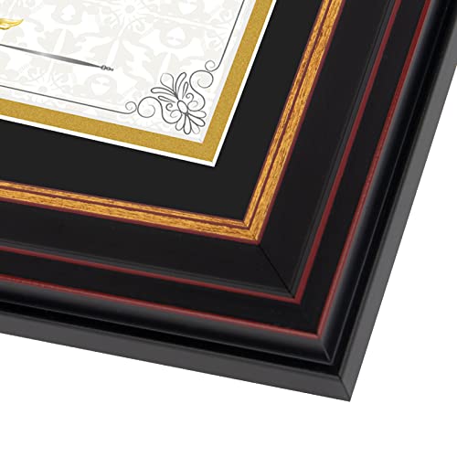 Frametory, 6x8 Diploma Frame with (Black/Gold) Double Mat/8x10 Without ...