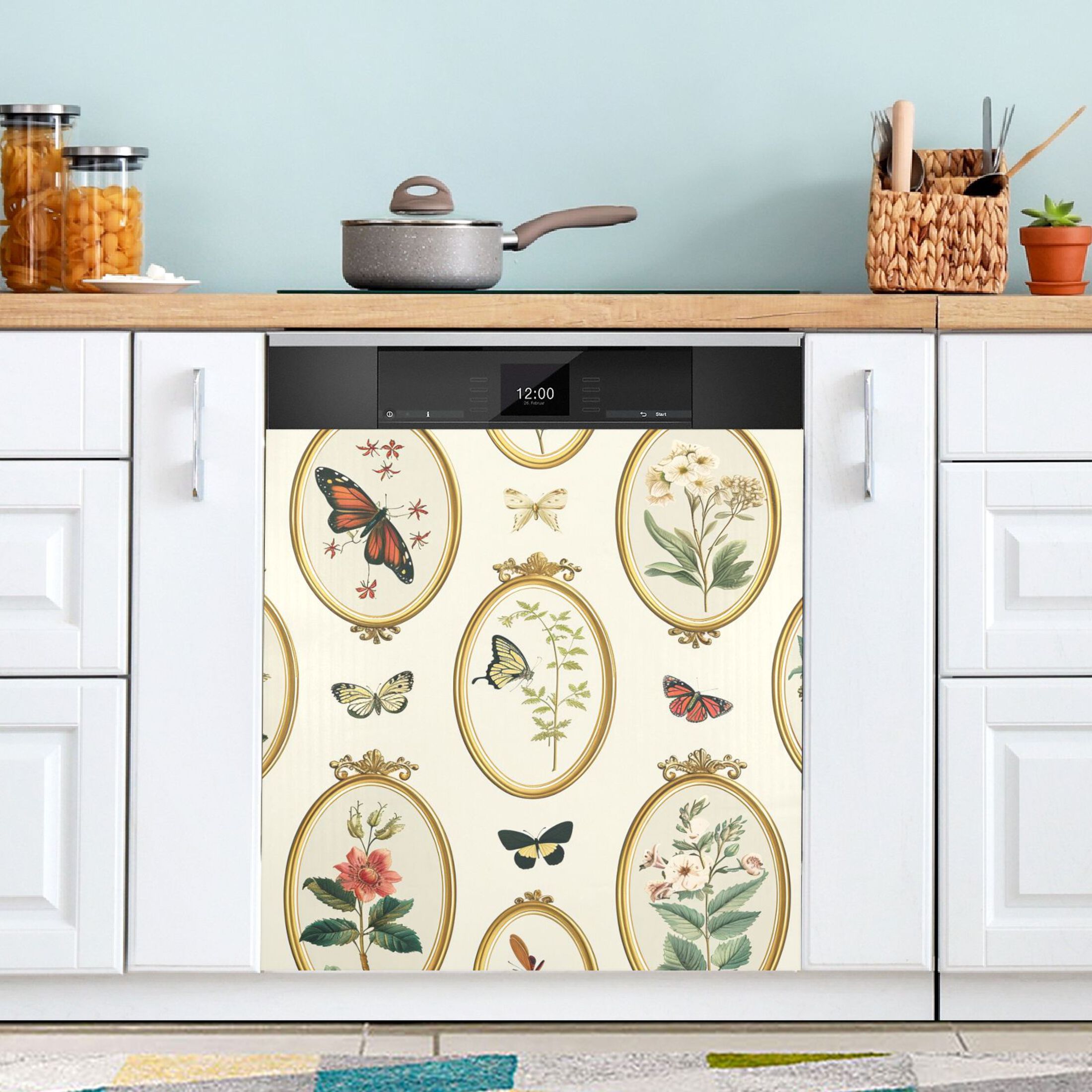 Frameworks Butterflies Leaves Dishwasher Magnetic Covers Magnet Sticker ...