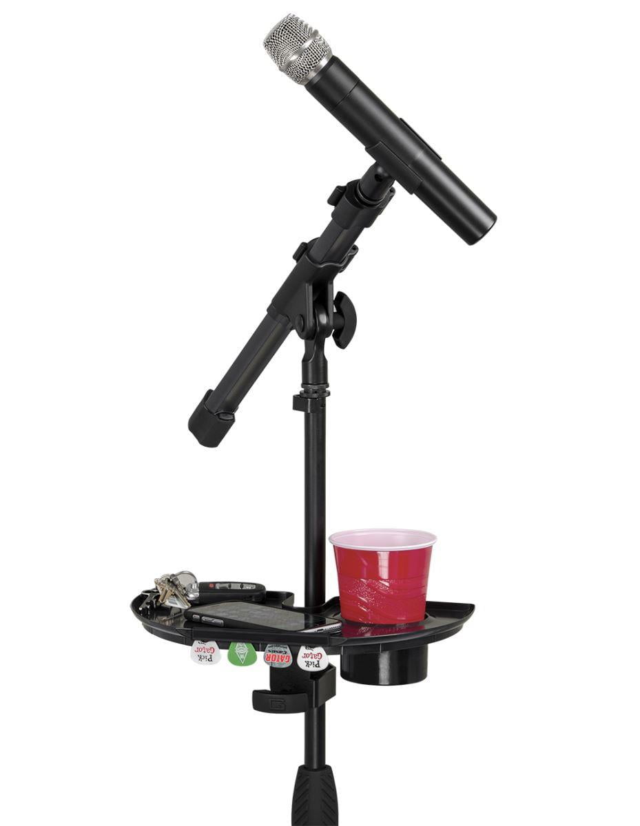 Gator Frameworks Microphone Stand Accessory Tray With Drink Holder and ...