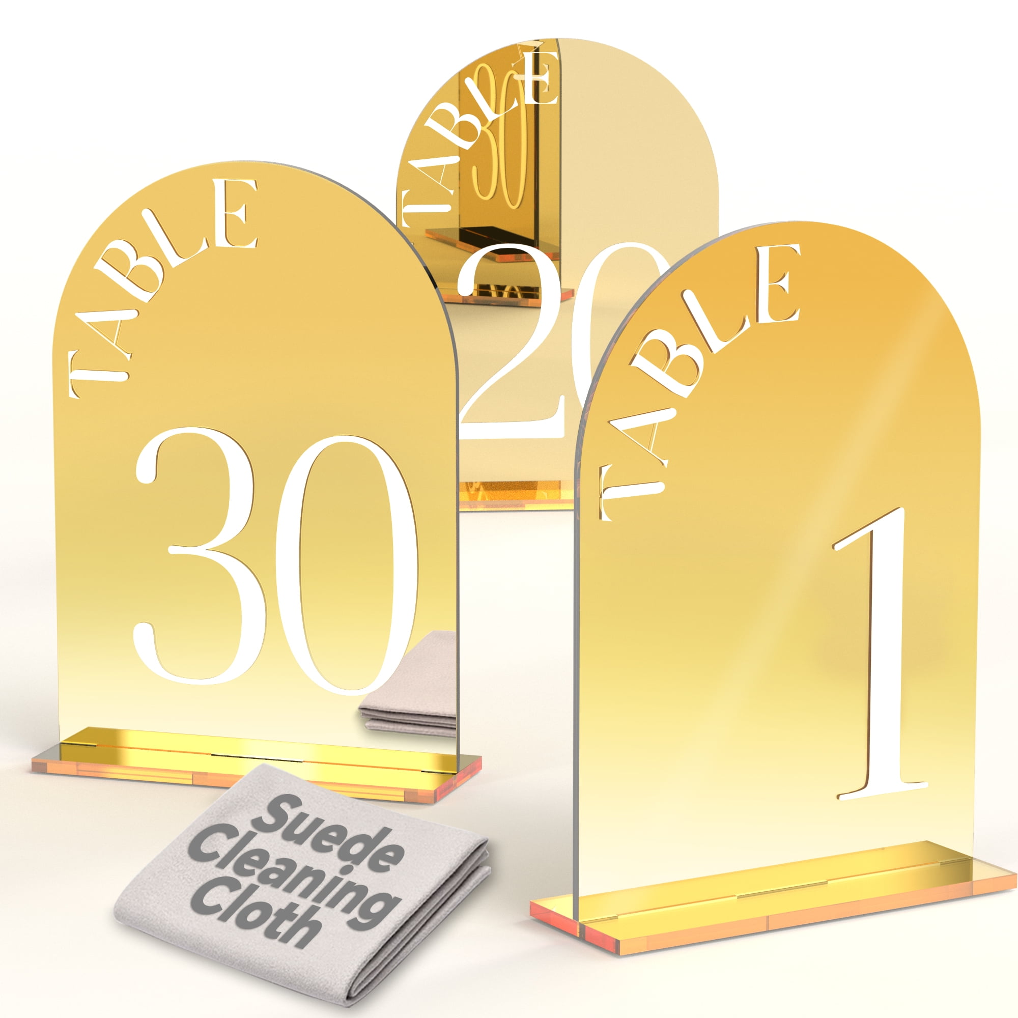 Framokoko Double-sided Letters 5"x7" Mirrored Arched Table Numbers 1-30 ...