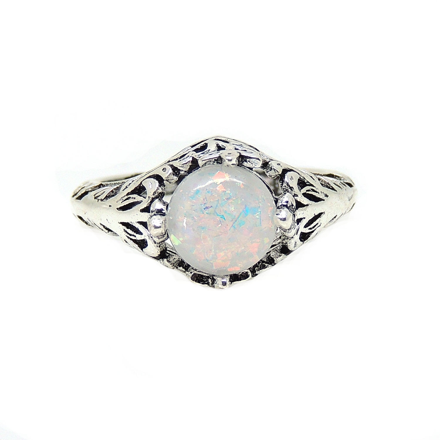 Fran Statement Ring for Women Fire Opal Filigree Style Ginger Lyne ...