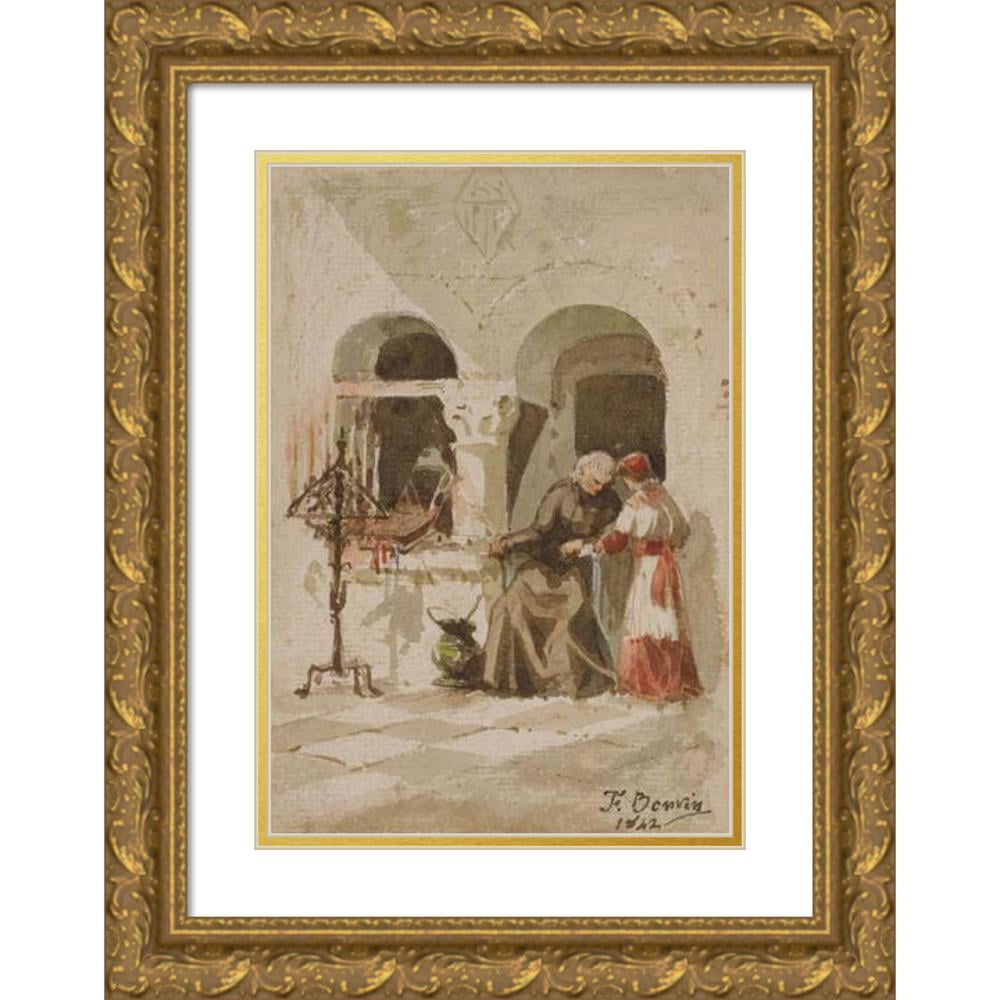 François Bonvin 11x14 Gold Ornate Wood Frame and Double Matted Museum ...