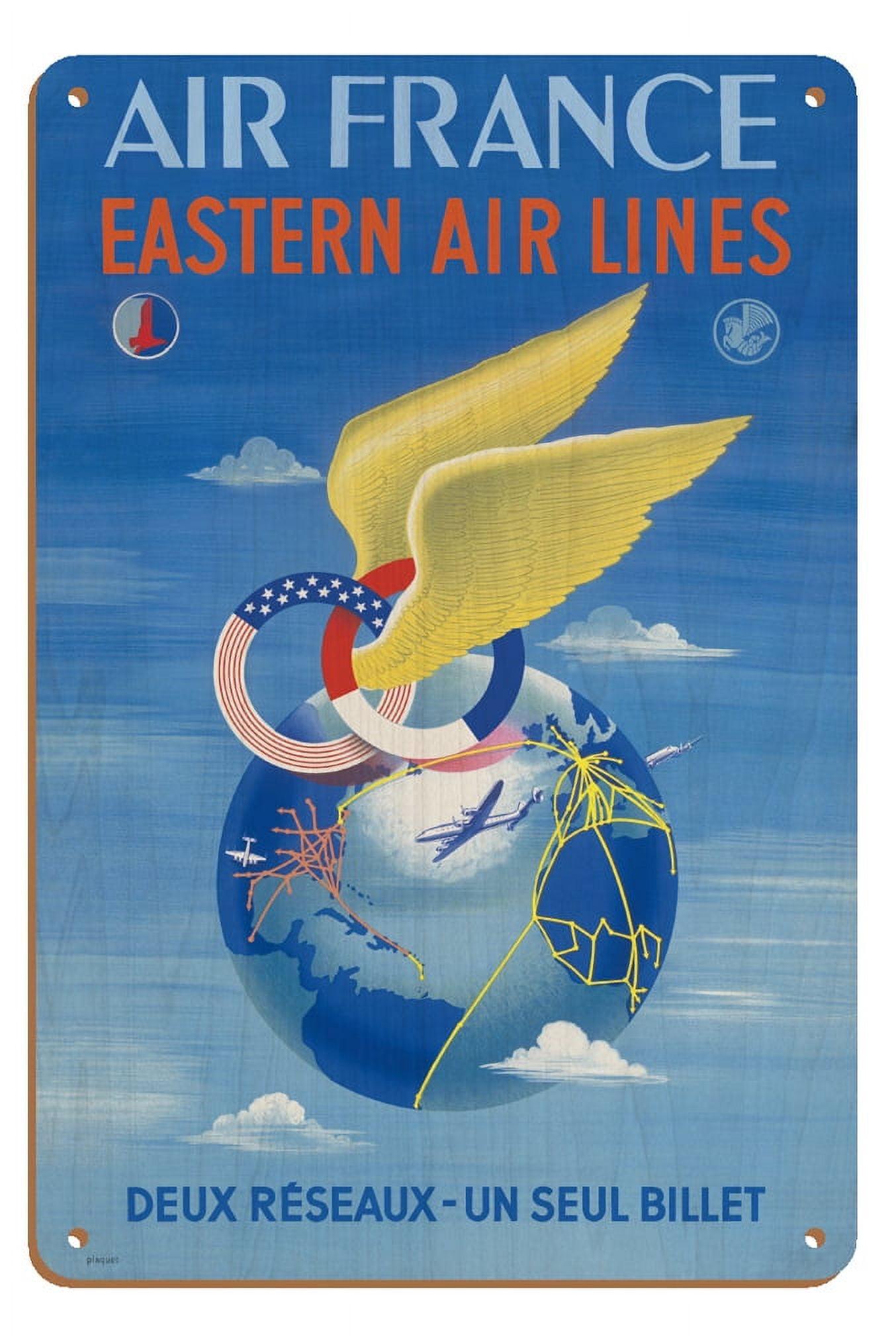 France - Eastern Air Lines - Deux Reseaux (Two Networks - One Single Ticket) - Vintage Airline ...