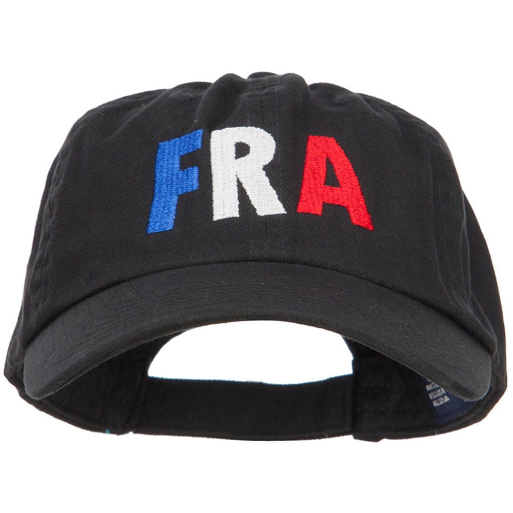 France FRA Flag Embroidered Low Profile Cap - Black OSFM - Walmart.com