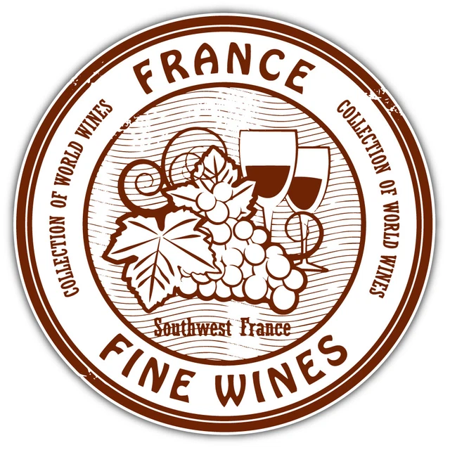 France Fine Wines Drink Car Sticker Phone Decal Water Bottle Stickers ...