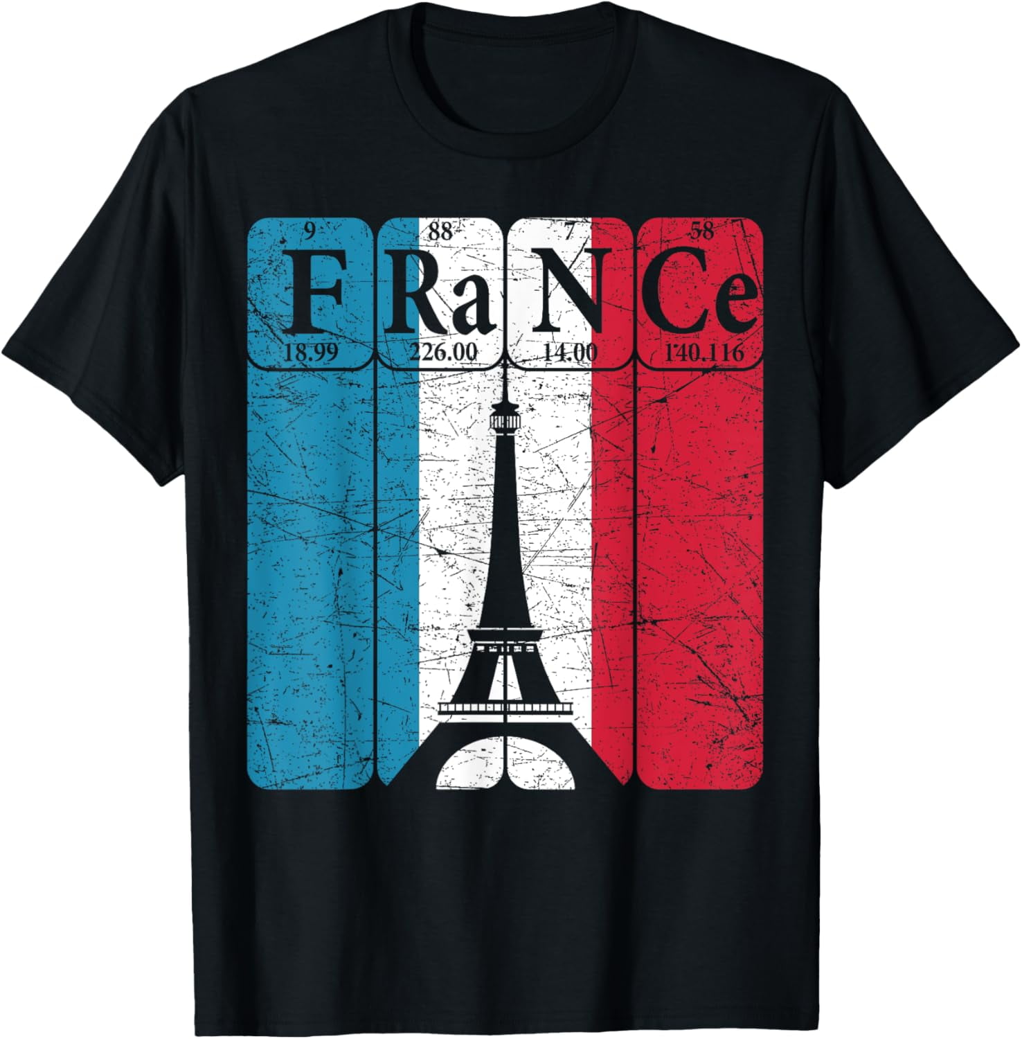 France Flag Periodic Table Elements Eiffel Tower Paris T-Shirt ...