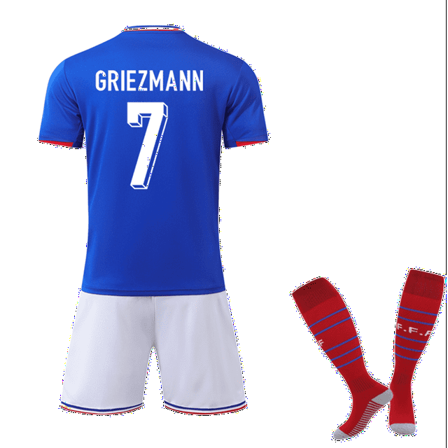 France Home UEFA Euro Cup 2024 #7 Griezmann Soccer Jersey - Walmart.com