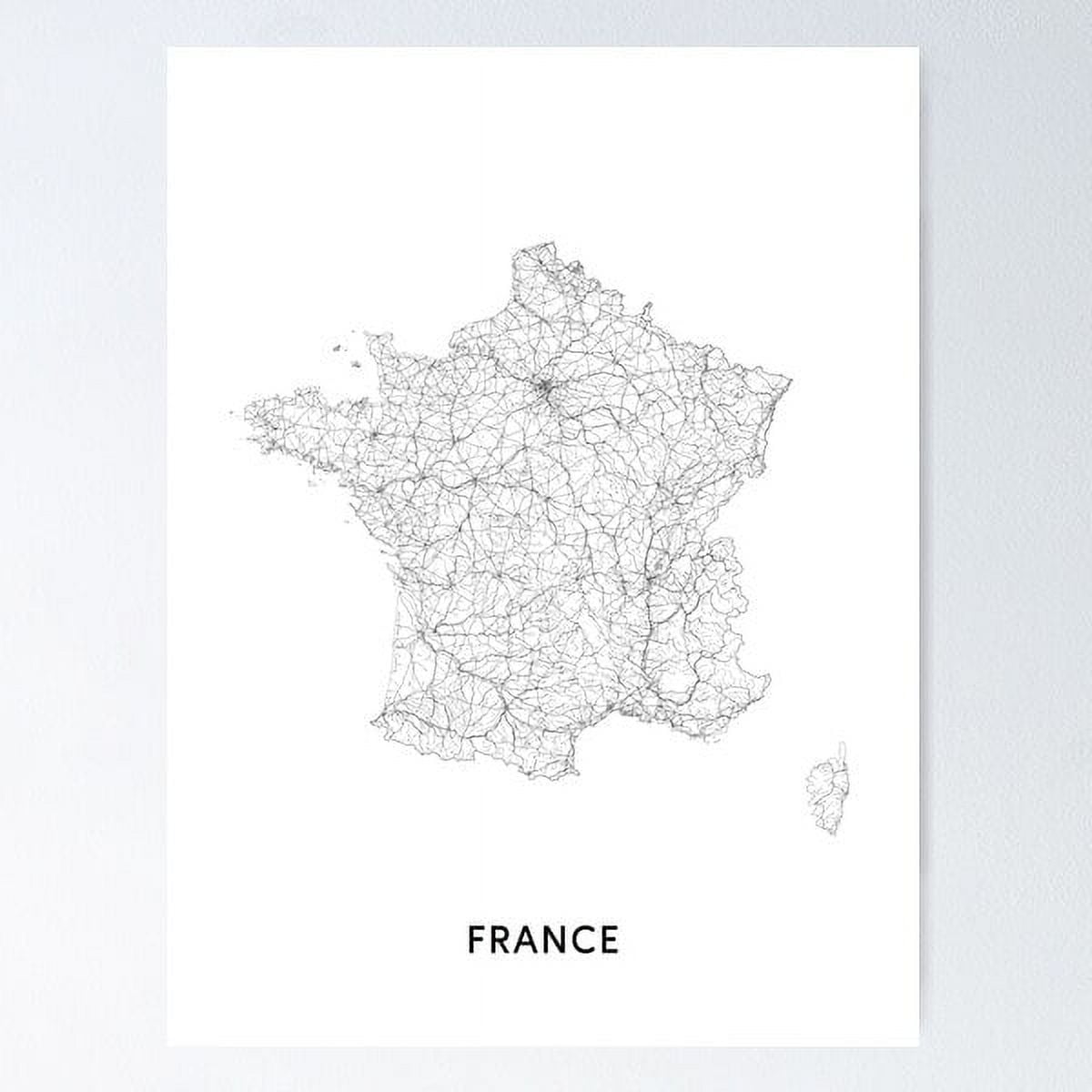 France Map, Art Print By Landsartprints Poster Wall Art, Modern Wall ...
