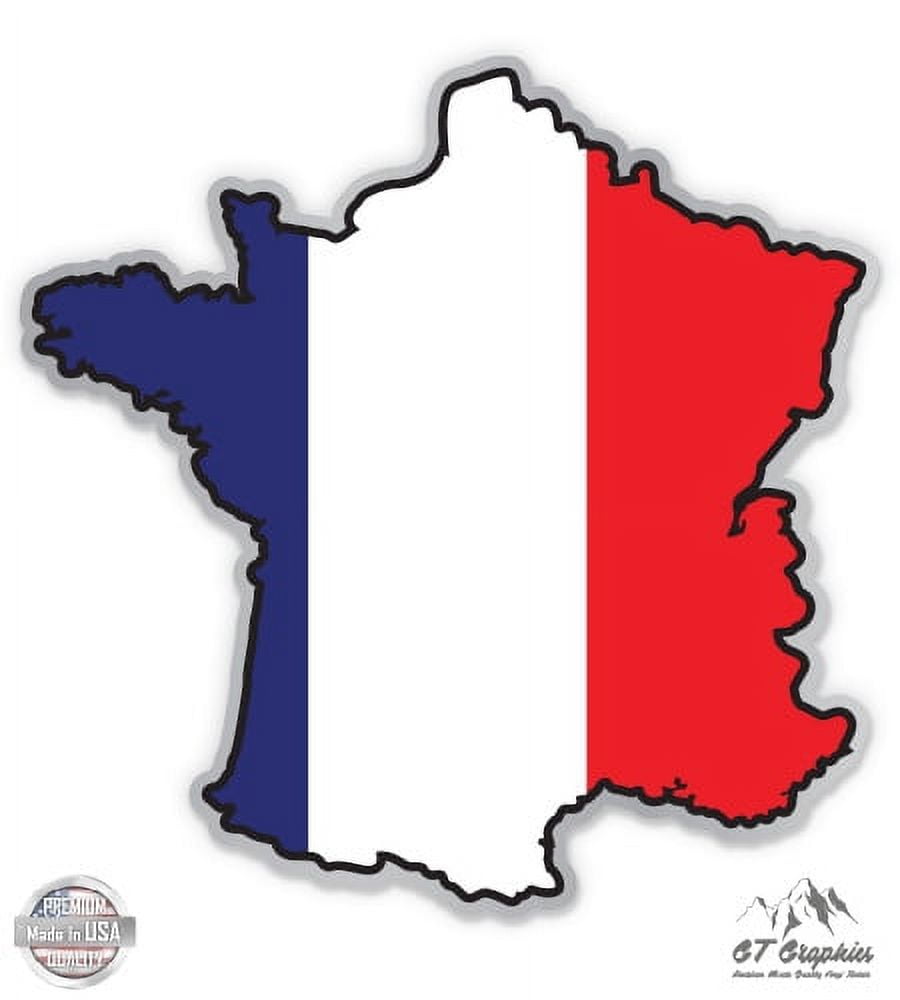 France Map Flag Country Shape - 3" Vinyl Sticker - For Car Laptop I-Pad ...