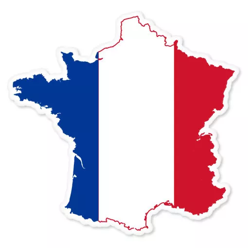 France Map Flag French Map Sticker Window Decal Phone Decal Water ...