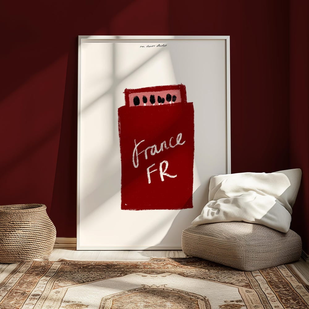 France Matchbox Art Print Poster, Matches Vintage Trendy Retro Print ...