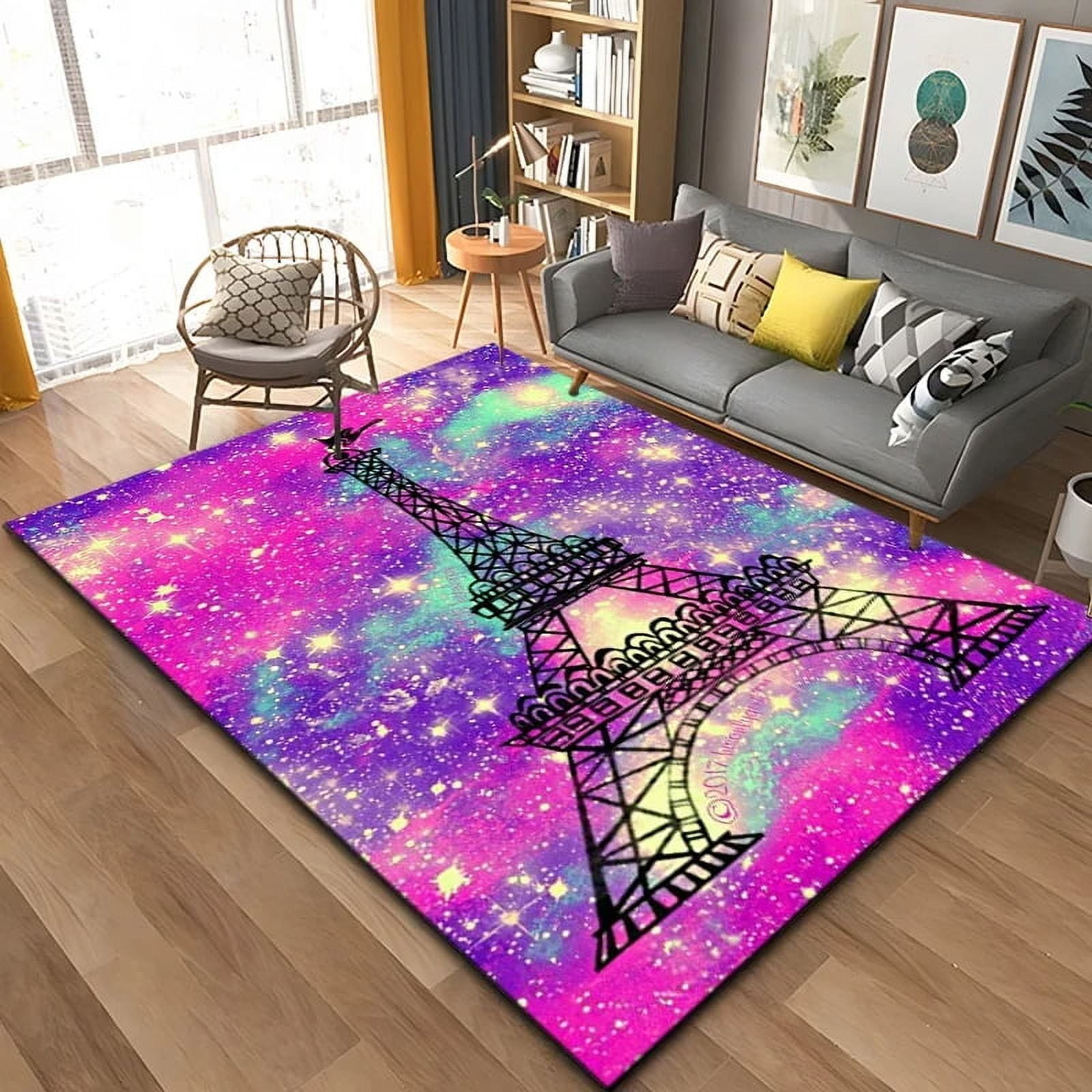 France Paris Eiffel Tower Romantic Art Area Rug Non-slip Floor Mat ...