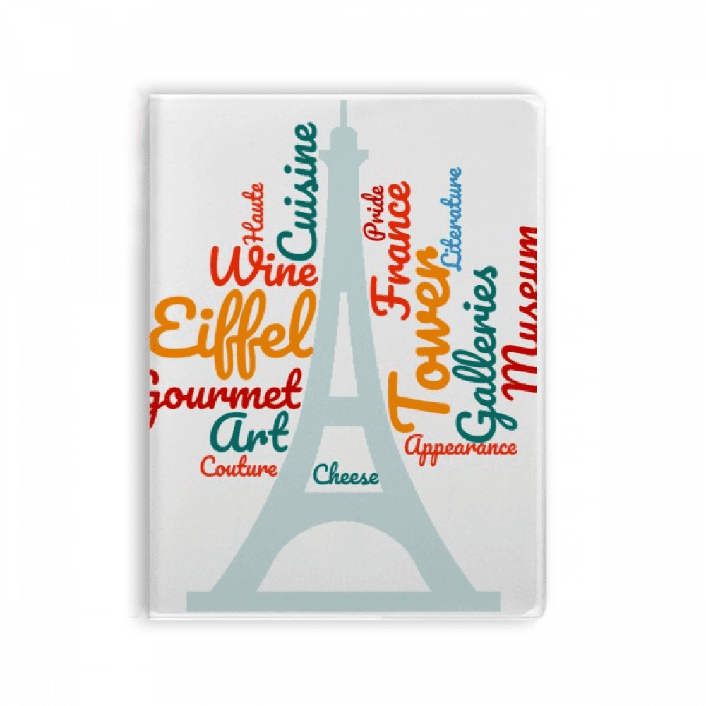 France Paris Eiffel Tower Wordcloud Notebook Gum Cover Diary Soft Cover ...