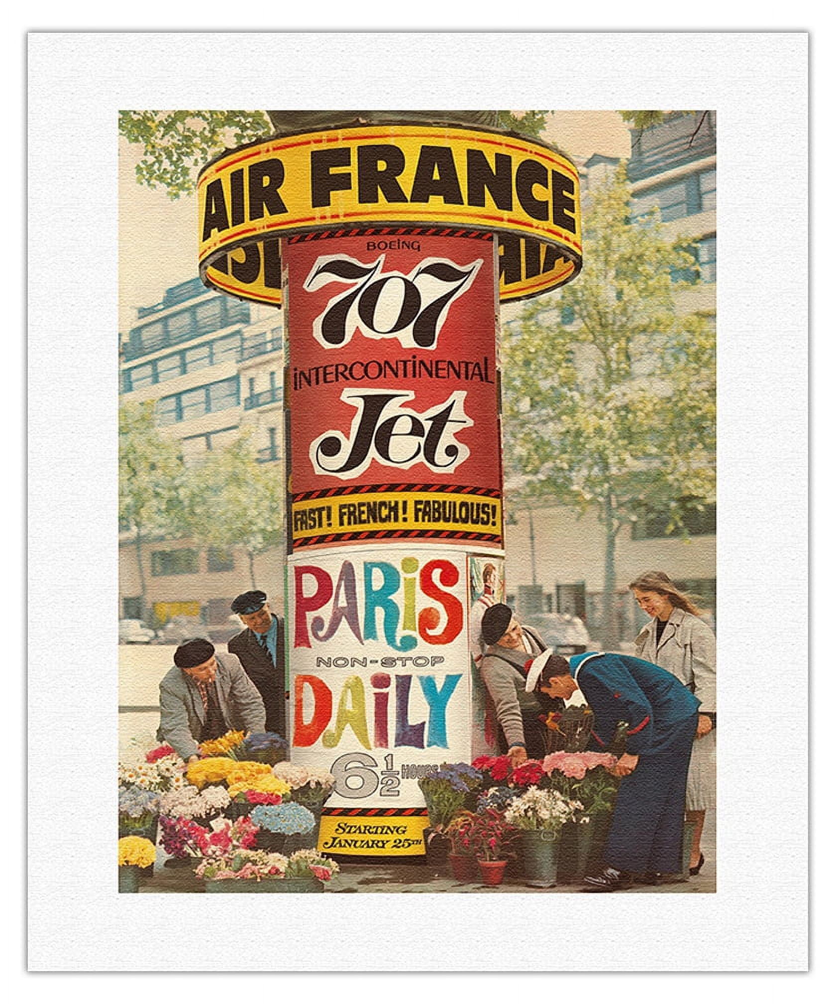 France - Paris Non-Stop Daily - Boeing 707 Intercontinental Jet ...