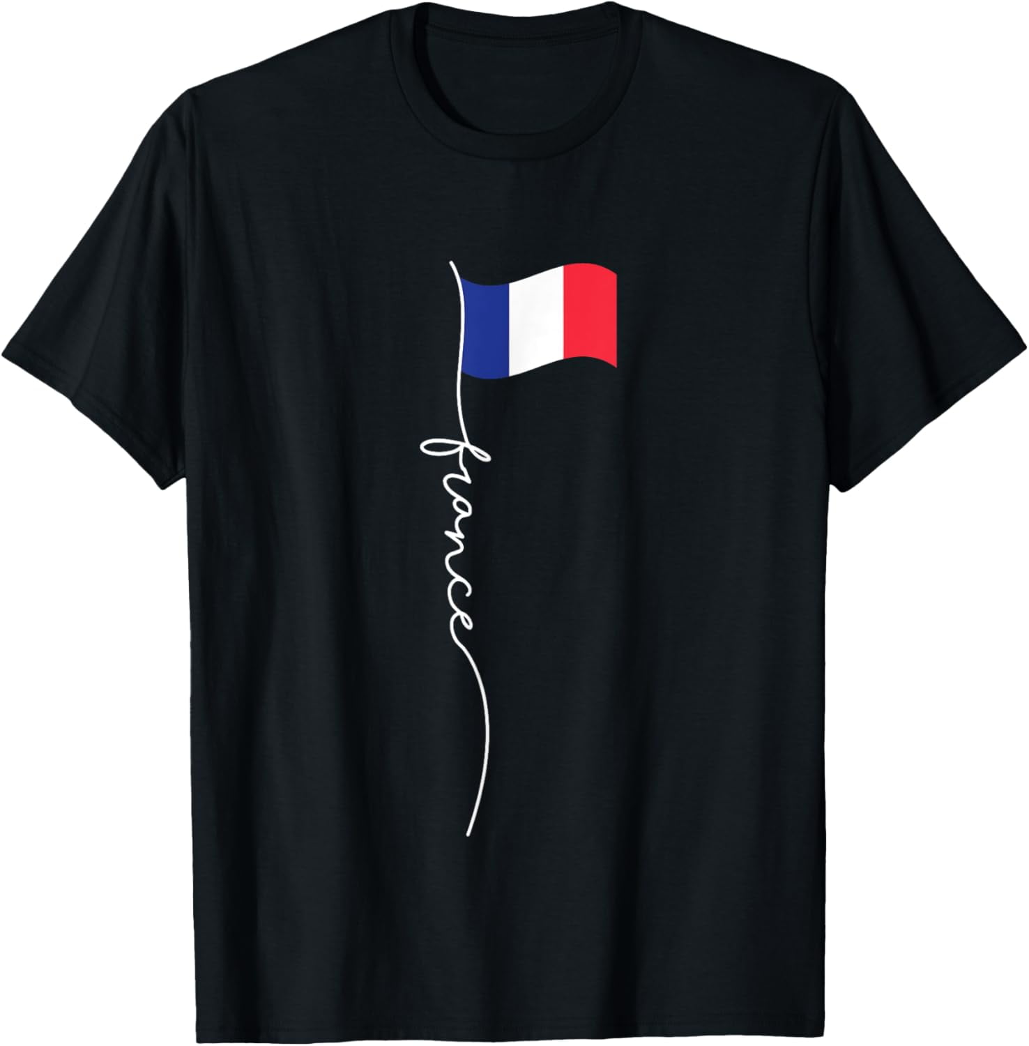 France Signature Flag Pole - Elegant Patriotic French Flag T-ShirtMen ...