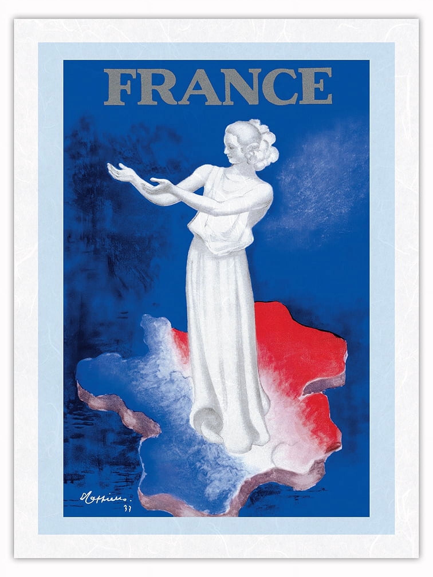 France - Statuary of Marianne - Vintage Travel Poster by Leonetto ...