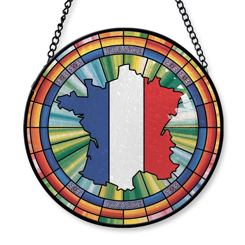 France Travel Decor Suncatcher Stained Glass Window Hanging, Gift for ...
