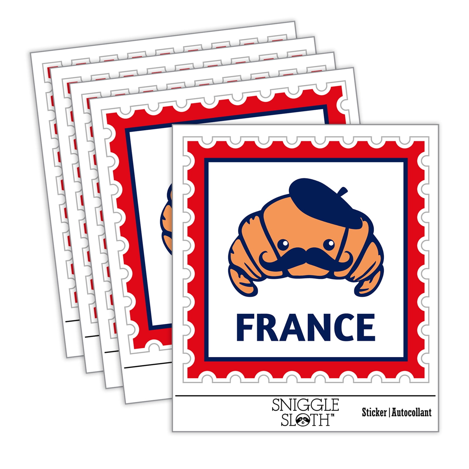 France Travel French Croissant with Beret Car Window Bumper Water ...
