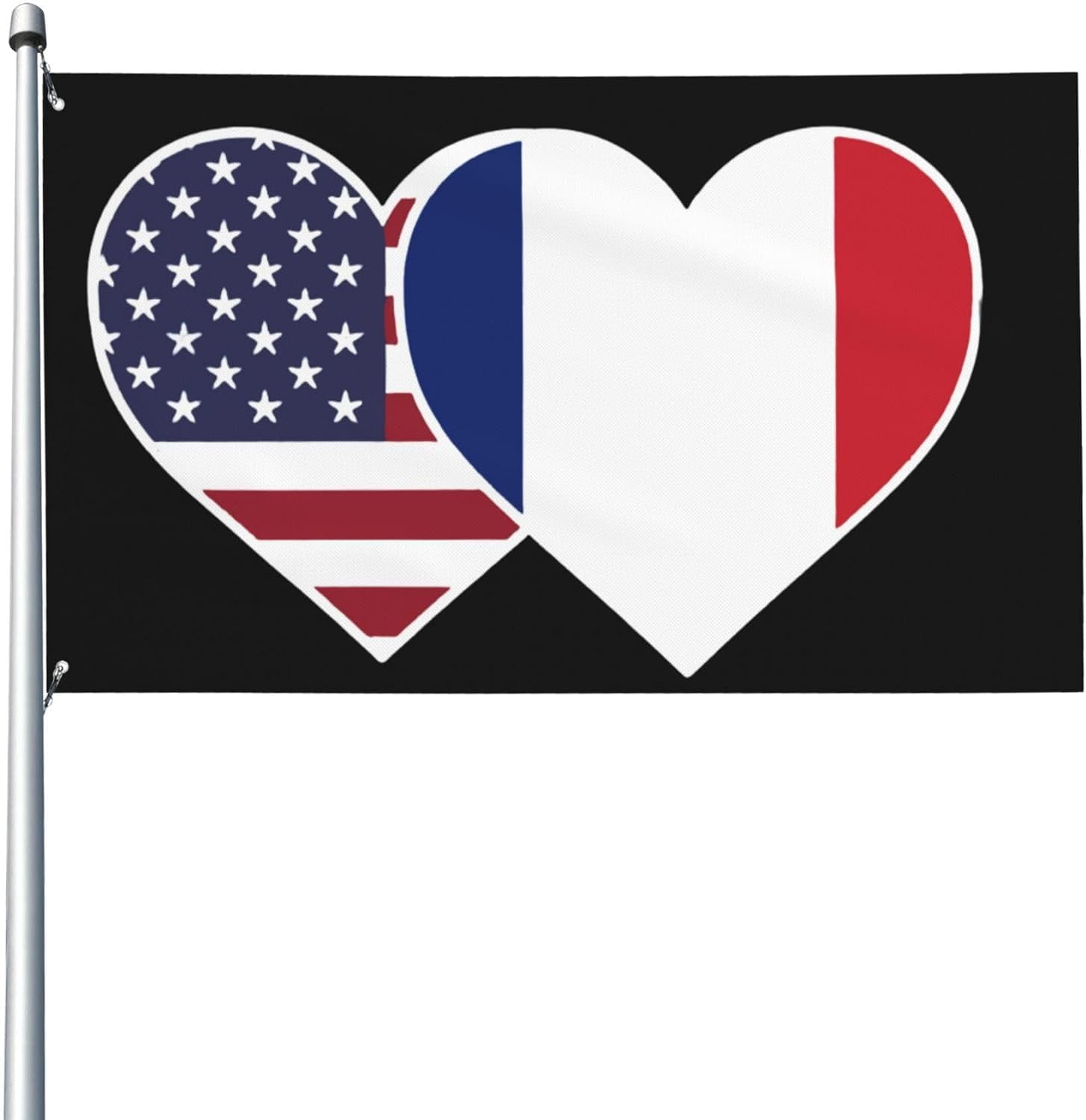 France USA Twin Heart Flag Outdoor Garden Flag Breeze Flag Home House ...