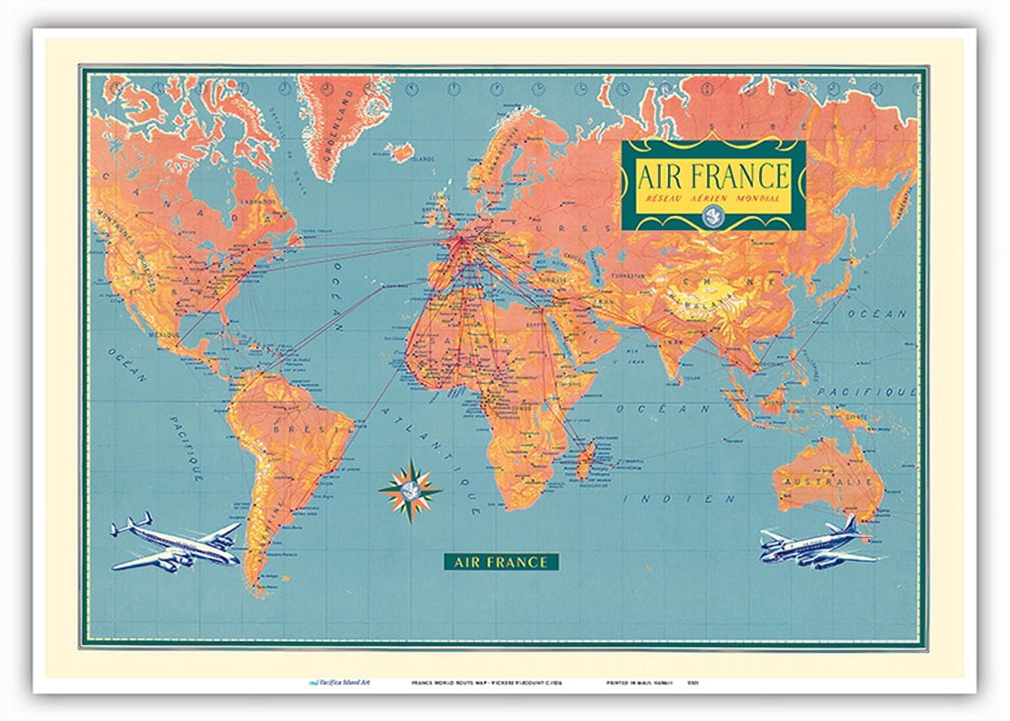 France World Route Map - Vickers Viscount - Super Constellation ...