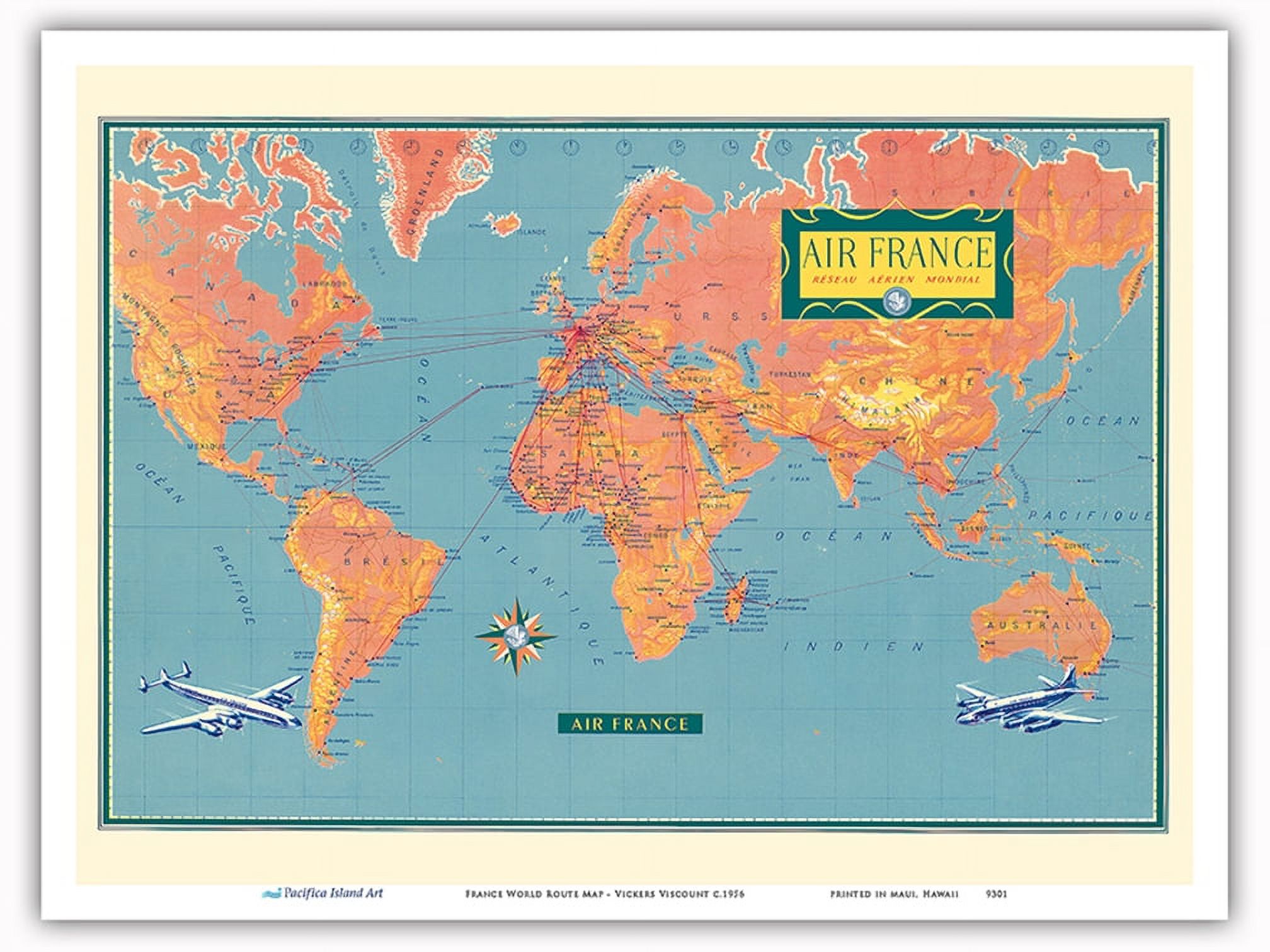 France World Route Map - Vickers Viscount - Super Constellation ...