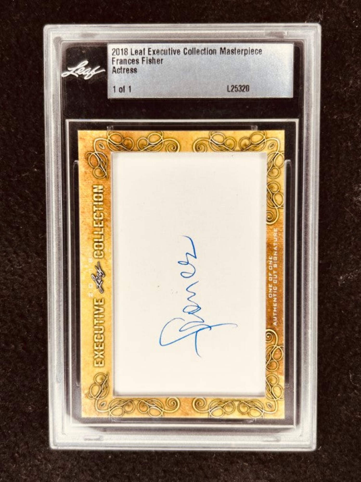 Frances Fisher 2018 Leaf Masterpiece Cut Signature certified autograph ...