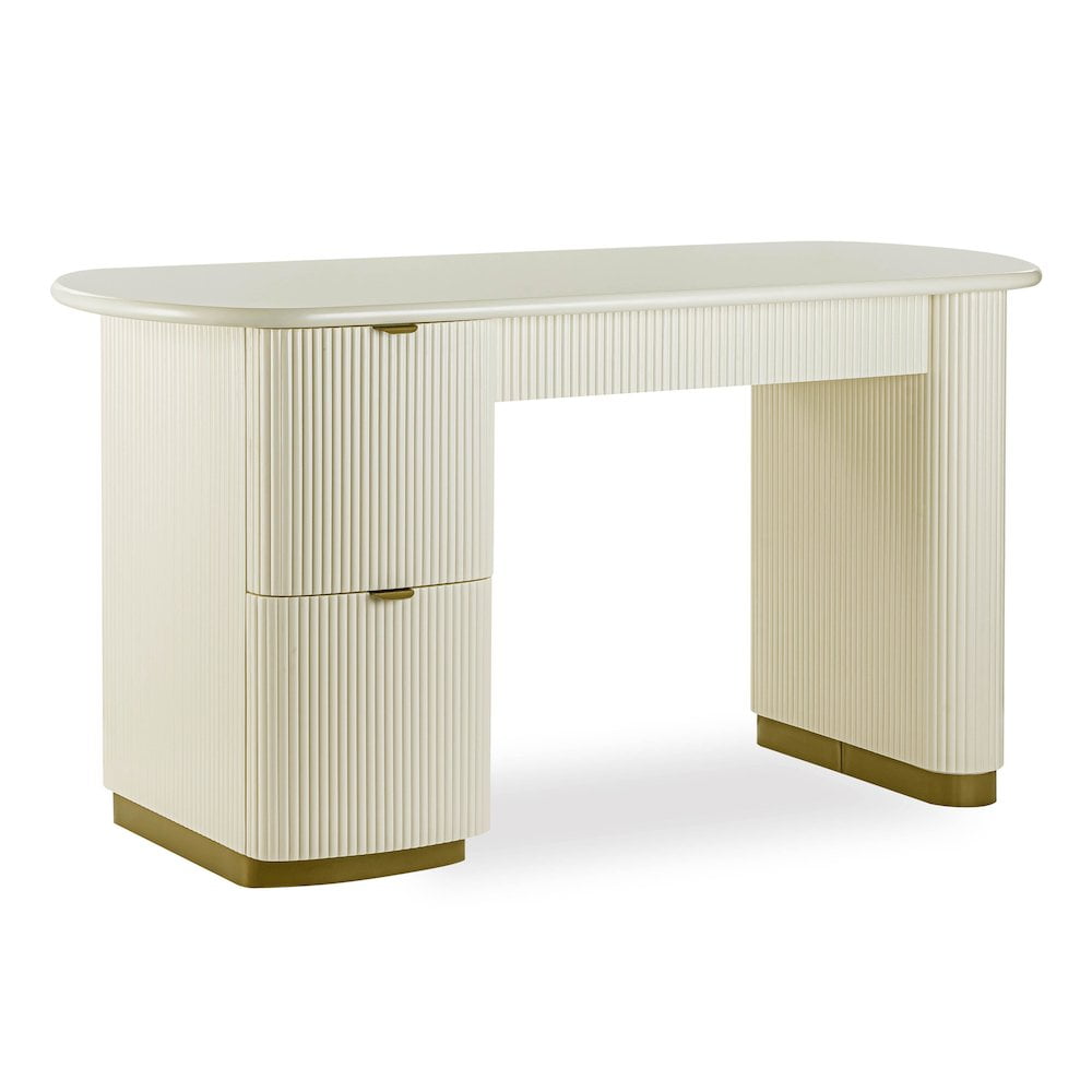 TOV Furniture Francesca Cream 3-Drawer Desk - Walmart.com