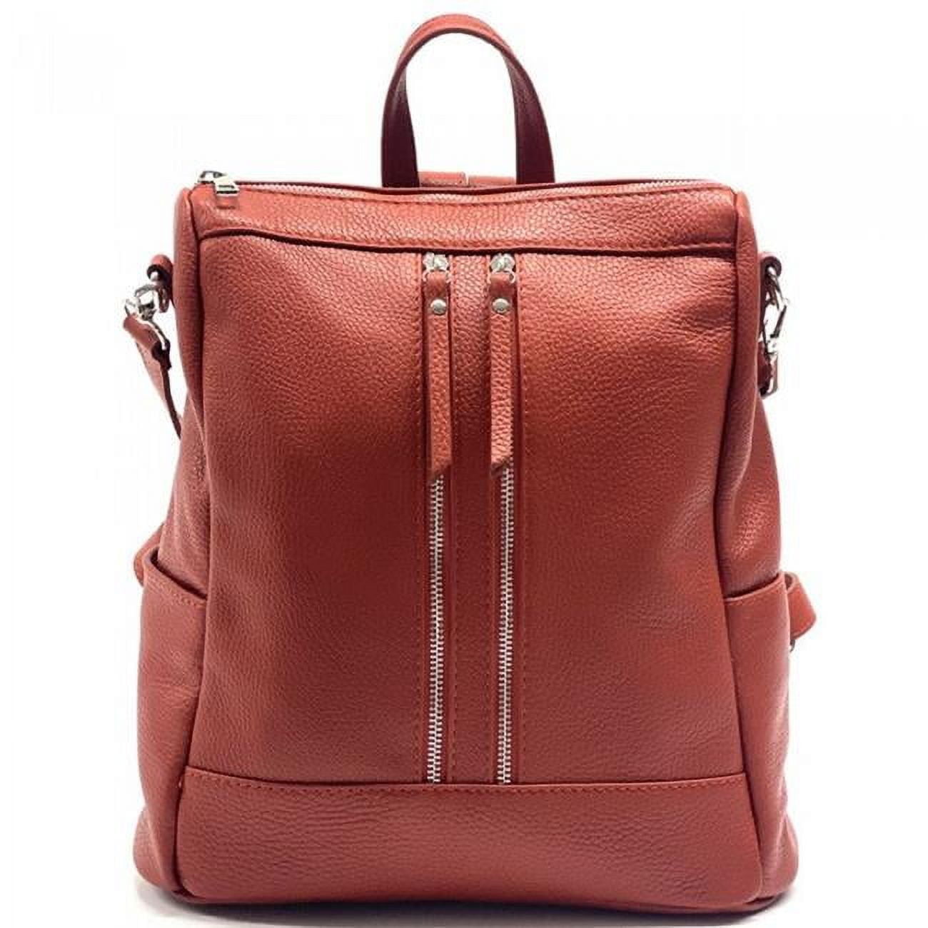 Francesca Luxurious Handcrafted Top Handle Leather Backpack, Orange ...