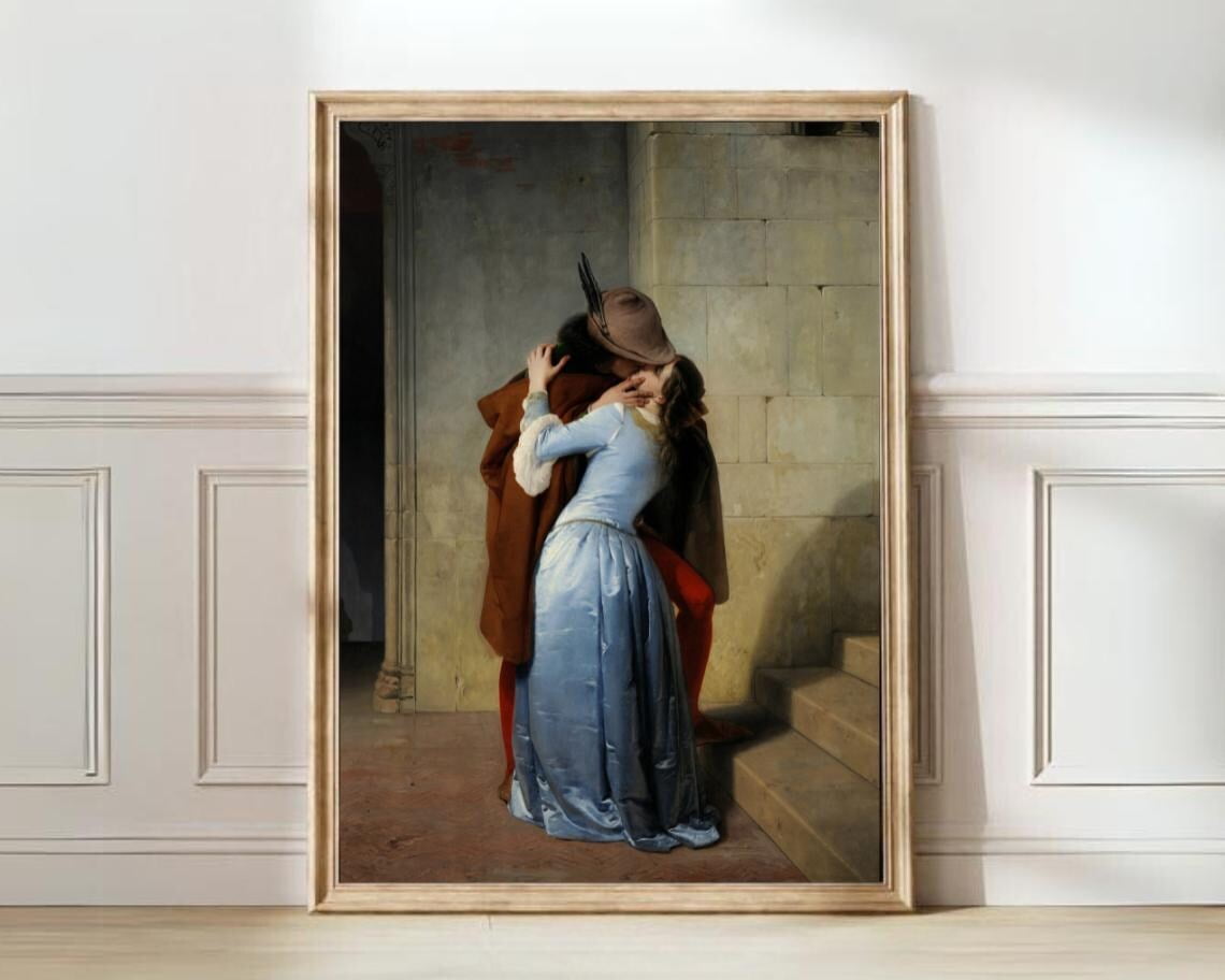 Francesco Hayez Print The Kiss Print Vintage Print Rustic European ...