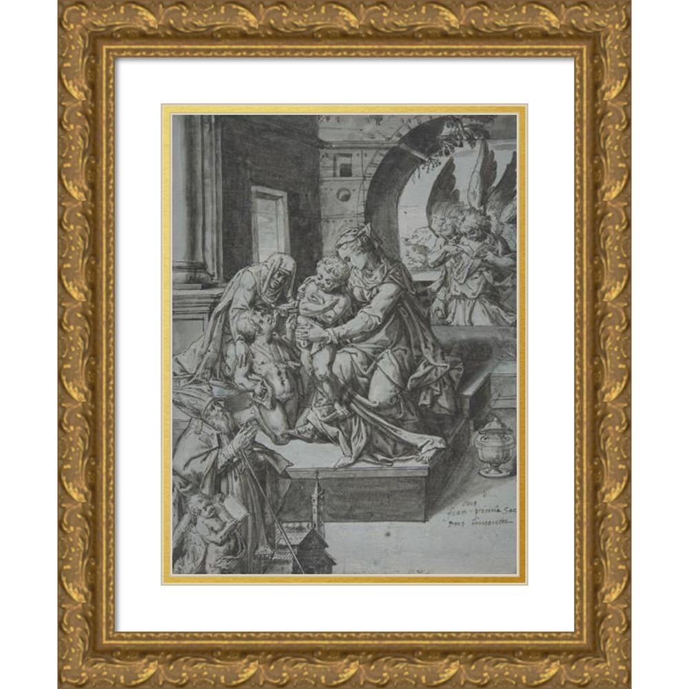 Francesco Pinna 11x14 Gold Ornate Wood Frame and Double Matted Museum ...