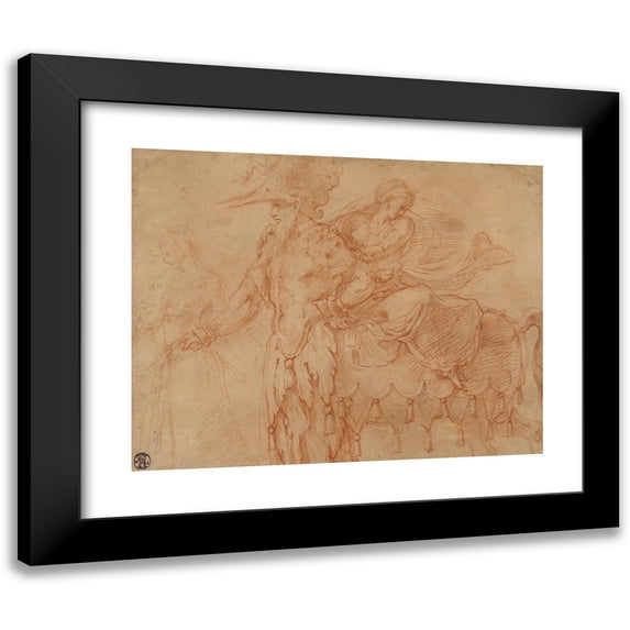 Francesco Primaticcio 14x12 Black Modern Framed Museum Art Print Titled ...