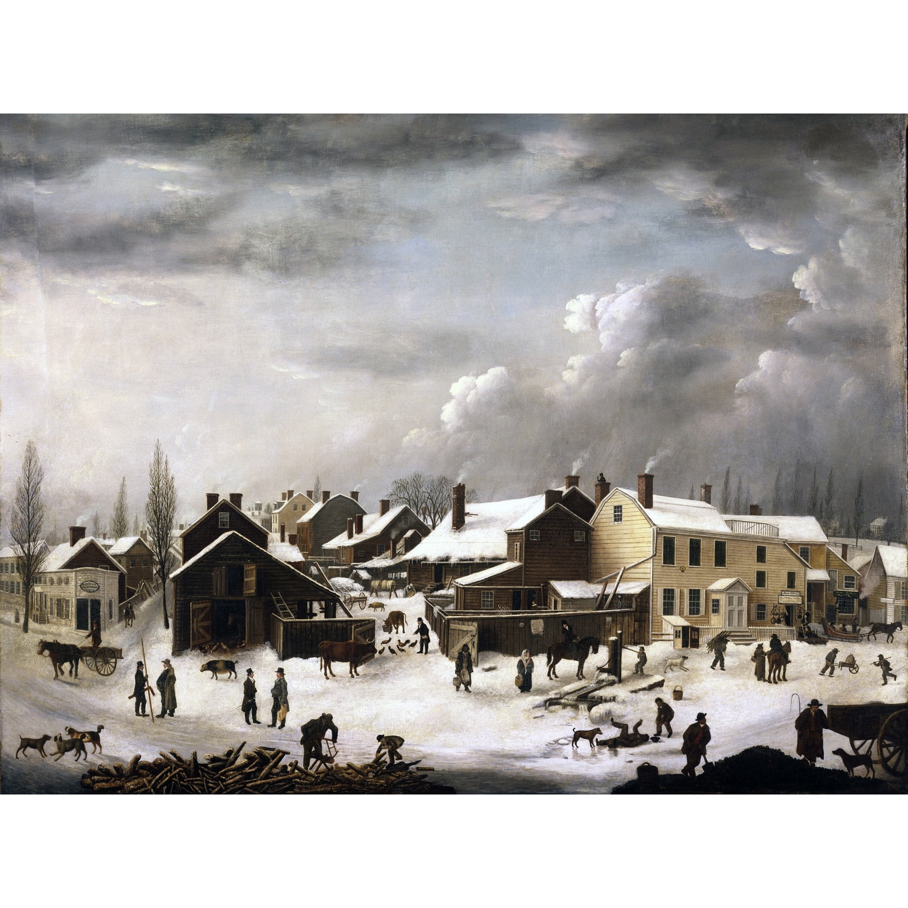 Francis Guy Winter Scene In Brooklyn Extra Large Art Print Wall Mural ...