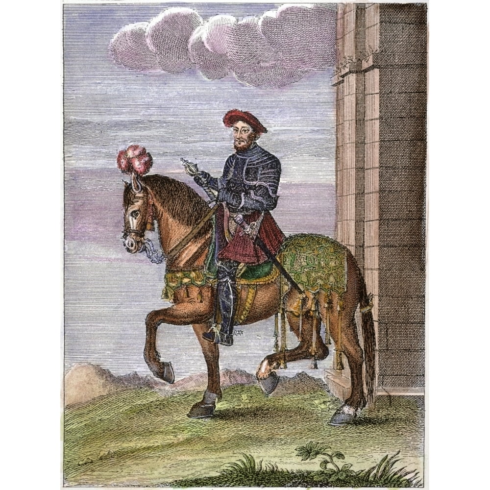 Francis I. Nking Of France 1515-1547. Line Engraving French 18Th ...