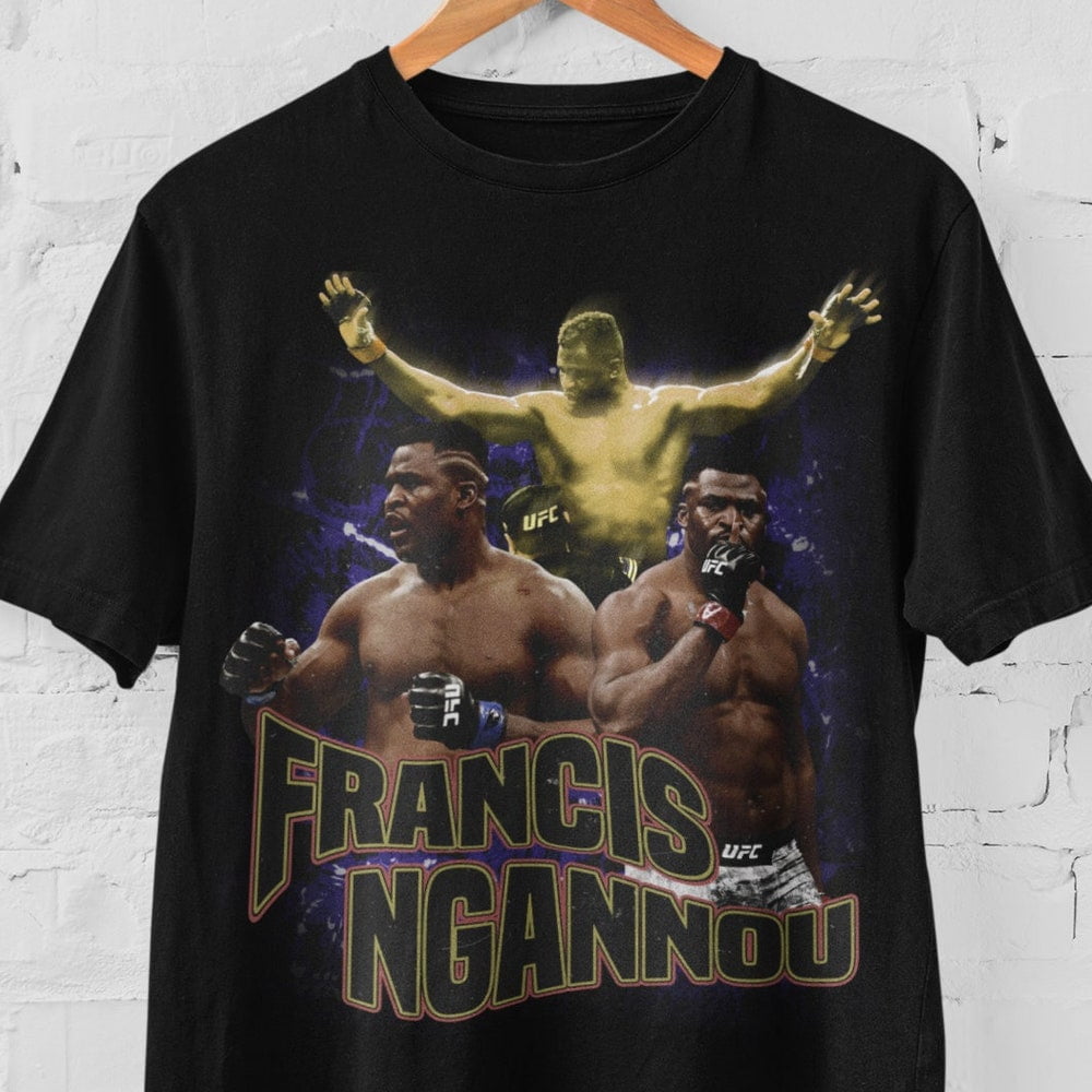 Francis Ngannou The Predator MMA Vintage 90s Retro Graphic Collage T ...