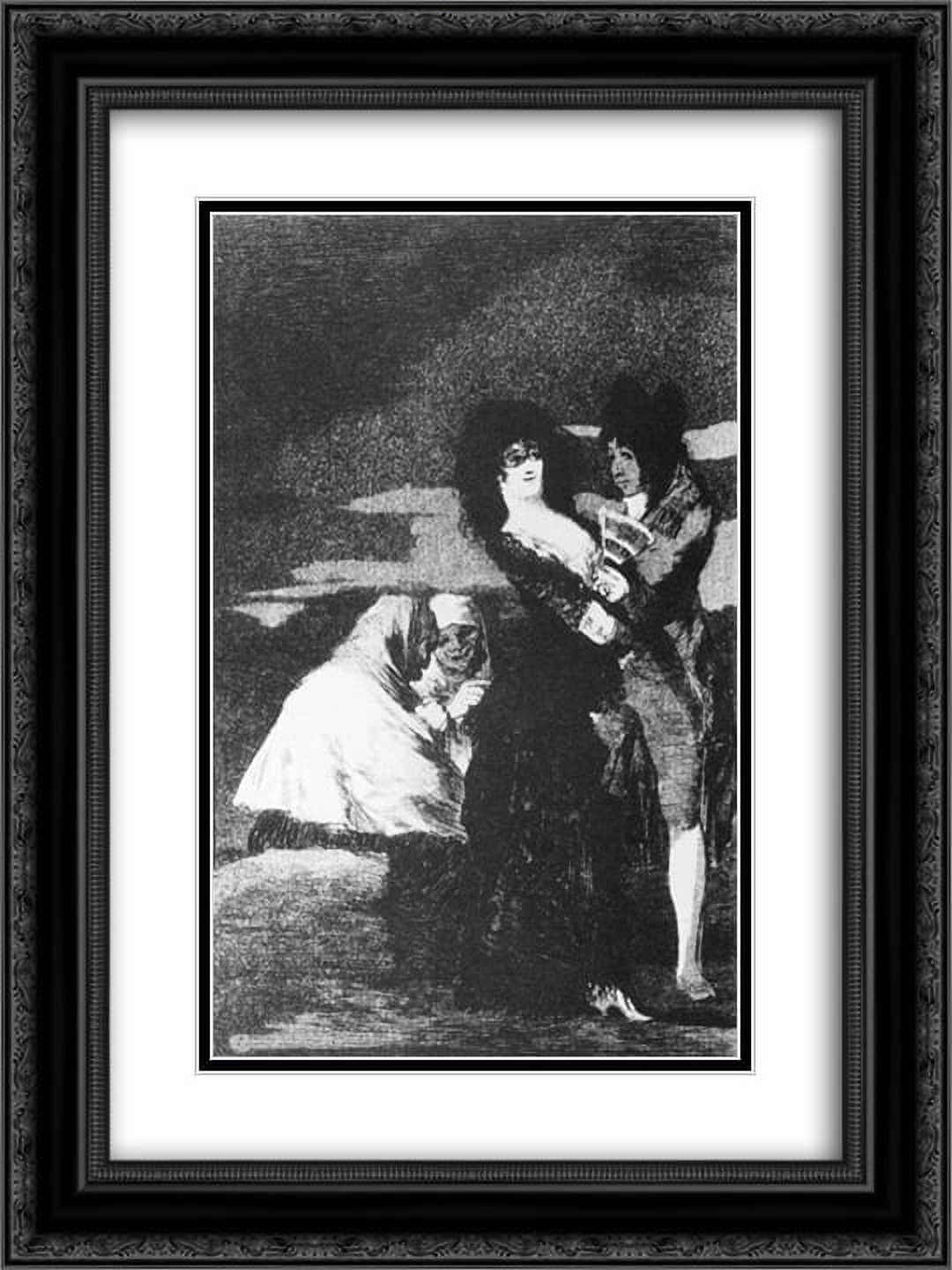 Francisco Goya 2x Matted 20x24 Black Ornate Framed Art Print 'Birds of ...