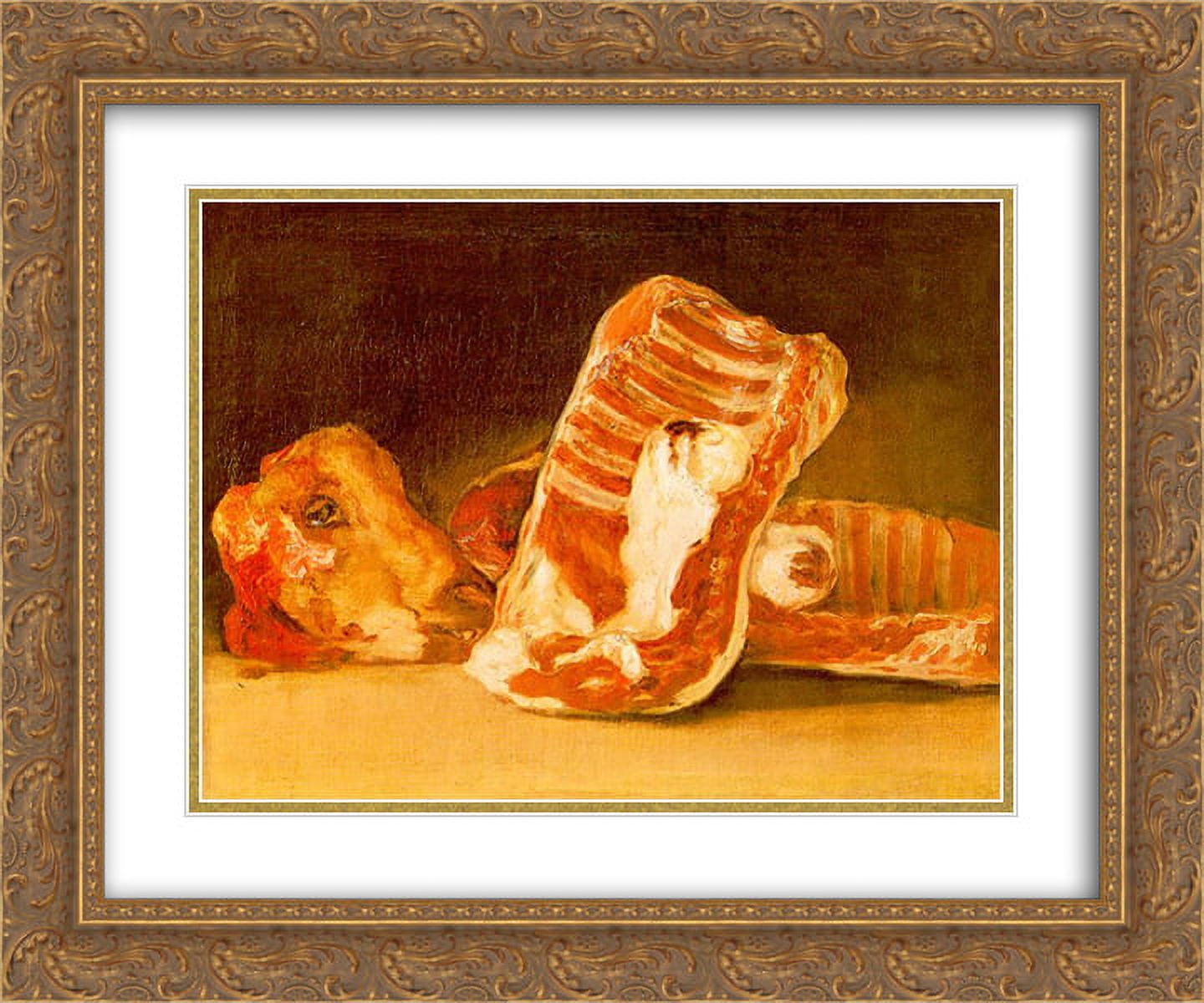 Francisco Goya 2x Matted 24x20 Gold Ornate Framed Art Print 'Still life ...