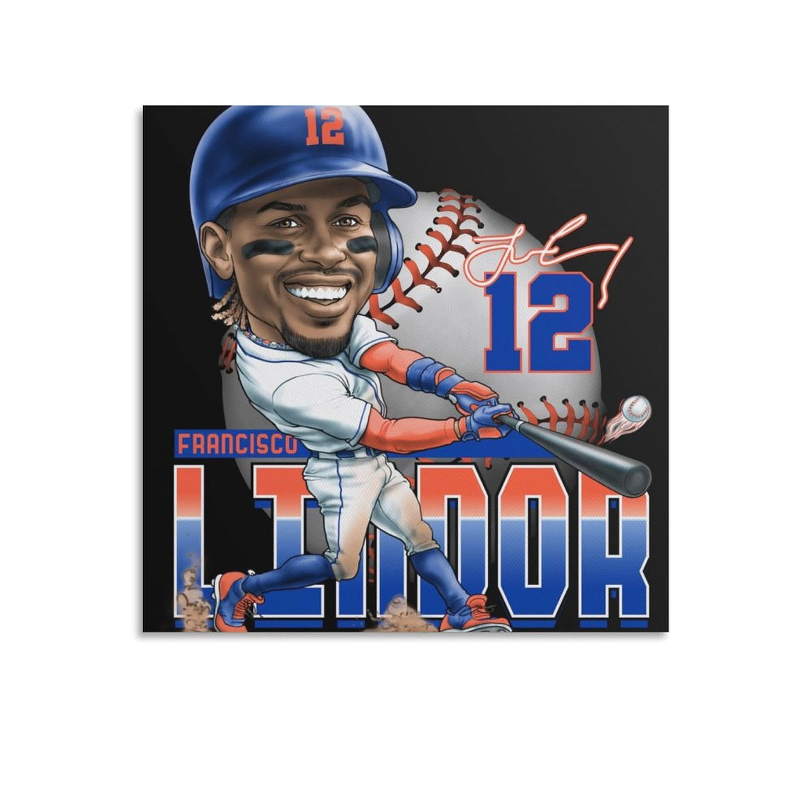 Francisco Lindor Canvas Poster Room Aesthetic Poster Print Art Wall ...