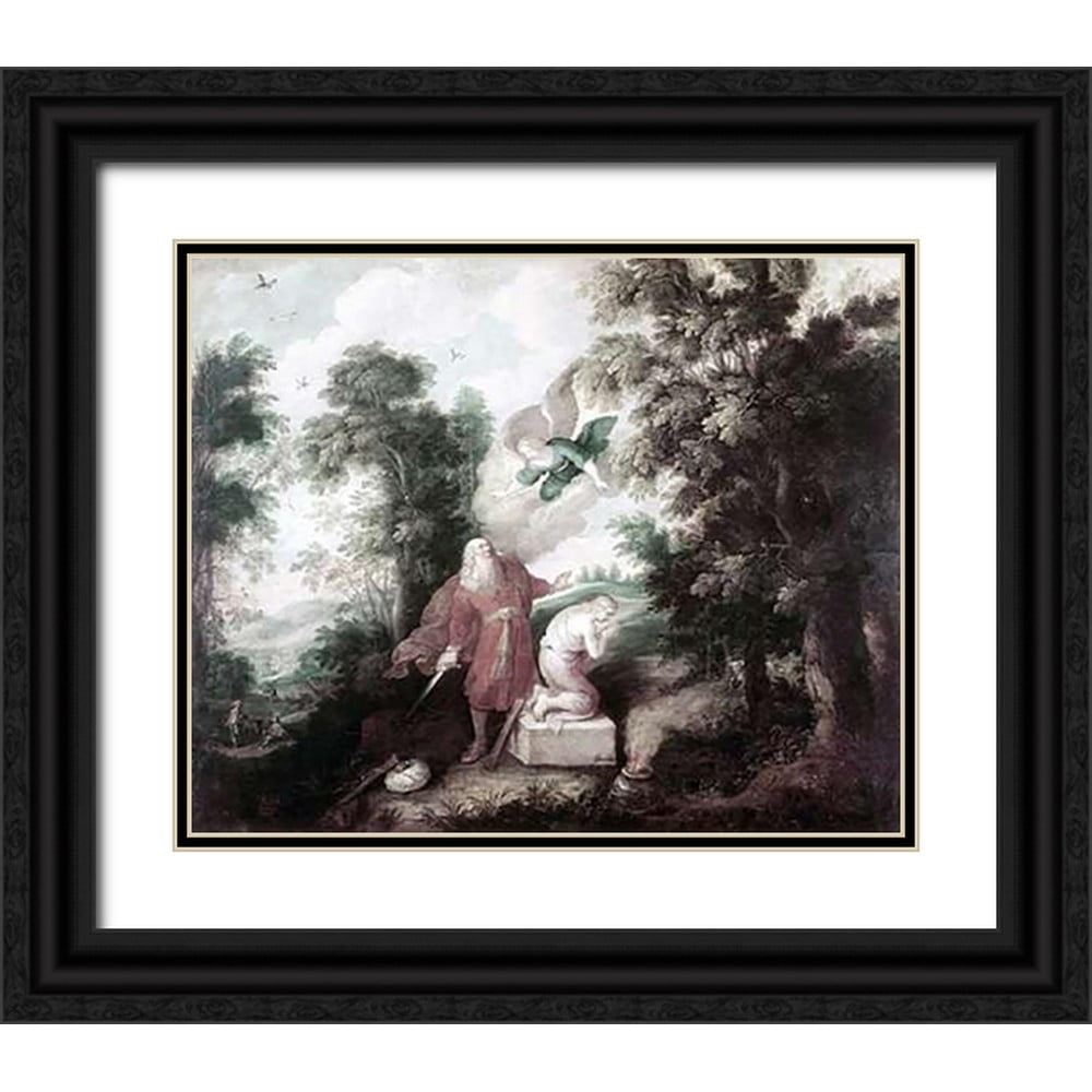Franck, Franz Friedrich 31x26 Black Ornate Wood Framed with Double ...