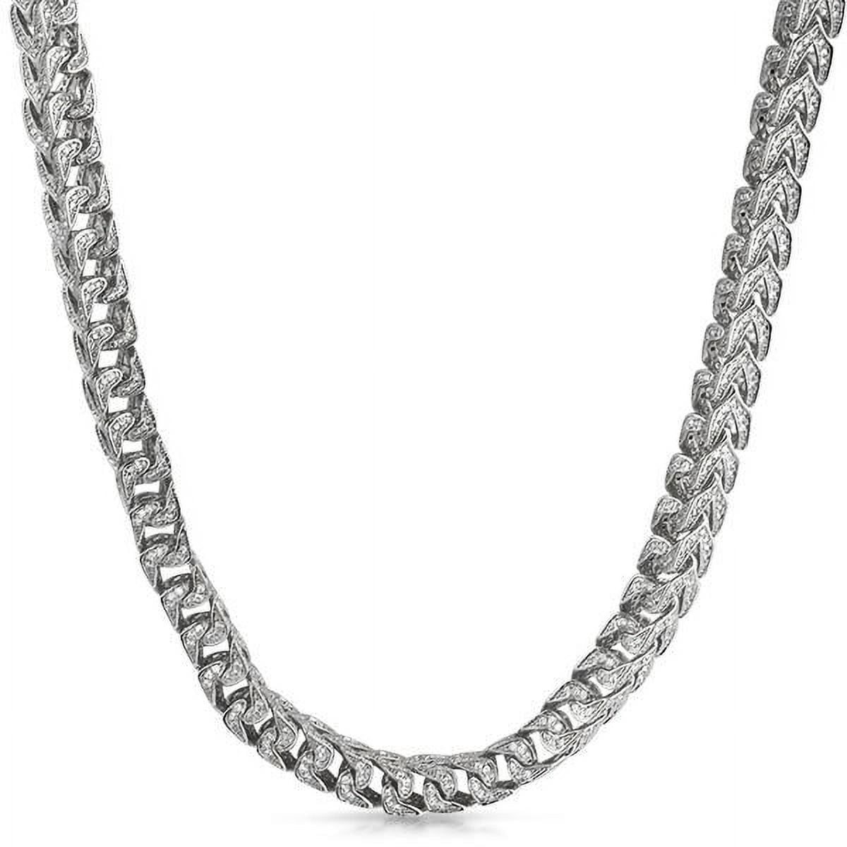 Franco CZ 8MM Wide Bling Bling Chain - Walmart.com