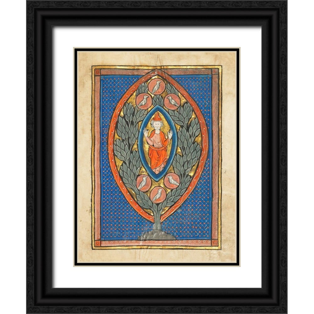 Franco-Flemish 13th Century 12x14 Black Ornate Wood Framed with Double ...
