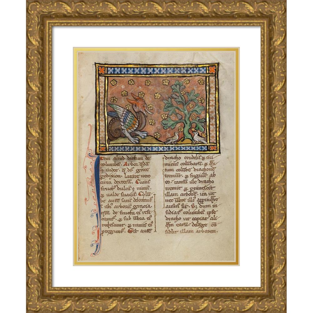 Franco-Flemish 13th Century 15x18 Gold Ornate Wood Framed with Double ...